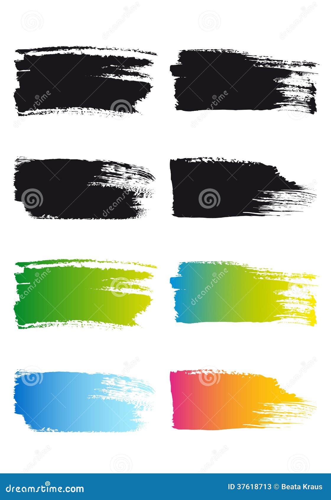 Marcos Del Movimiento De La Brocha, Vector Ilustración del Vector ...