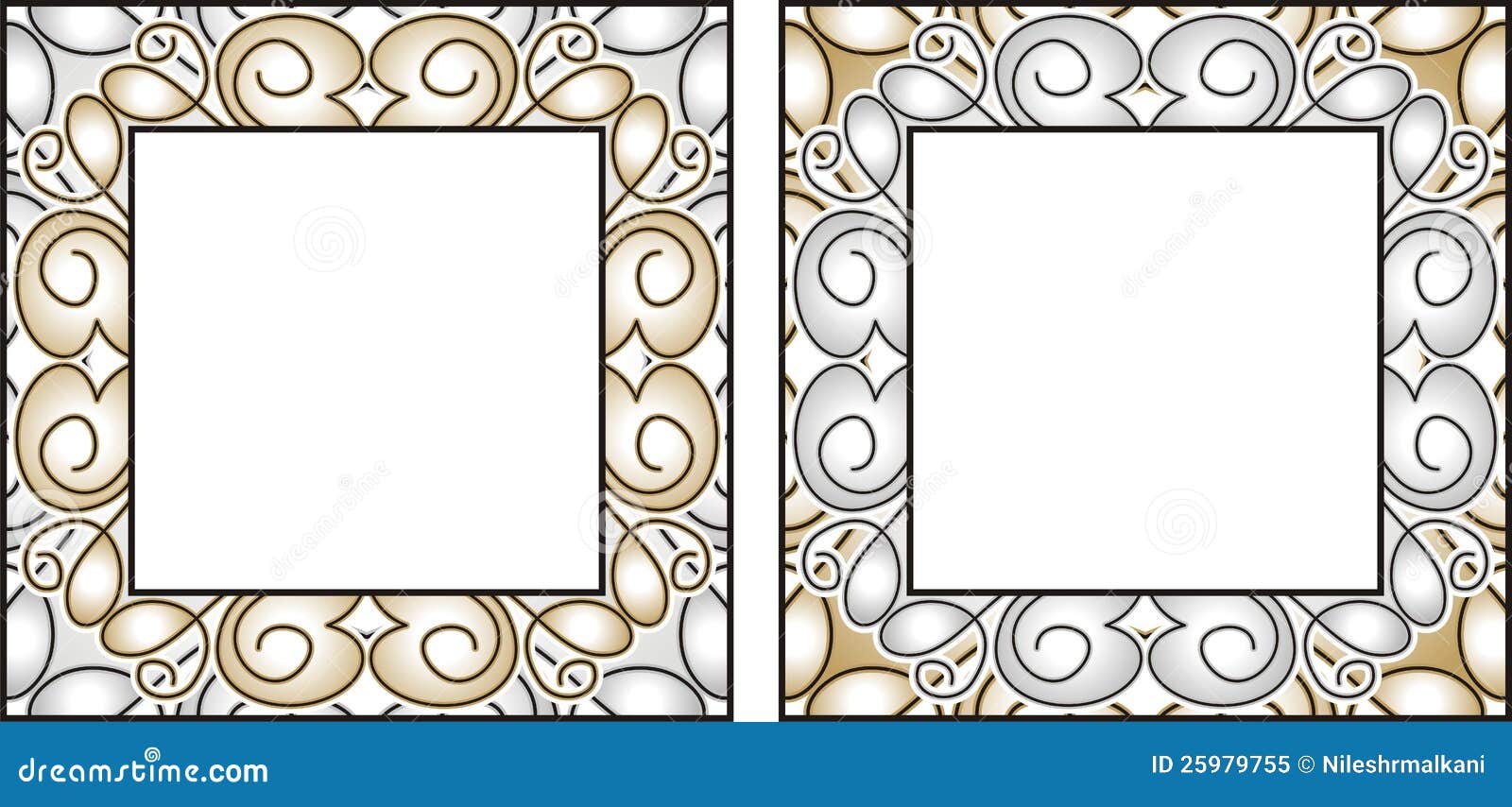 Marcos Del Oro Y De La Plata Del Vector Ilustración del Vector ...