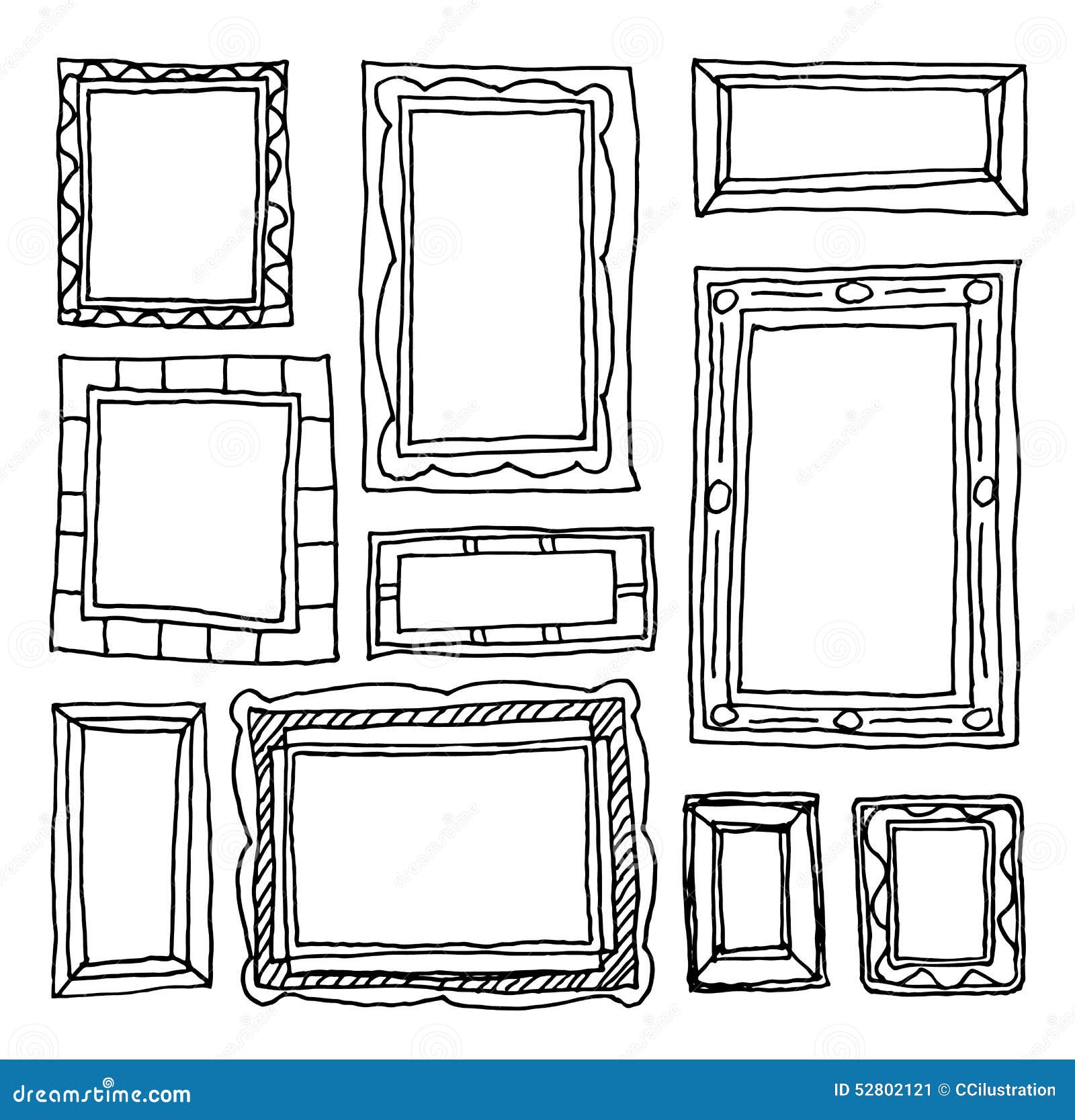 Marcos Determinados, Ejemplo Dibujado Mano Del Vector Ilustración del ...