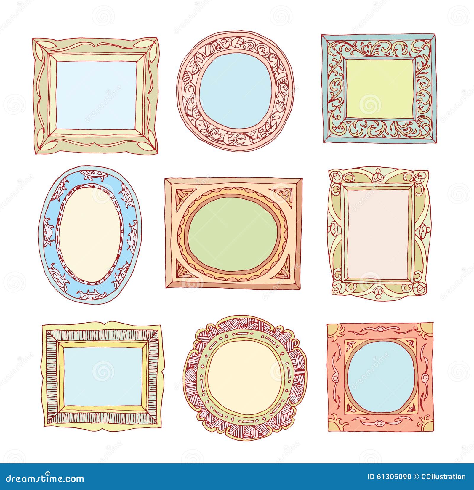 Marcos Determinados Retrato, Ejemplo Dibujado Mano Ilustración del ...