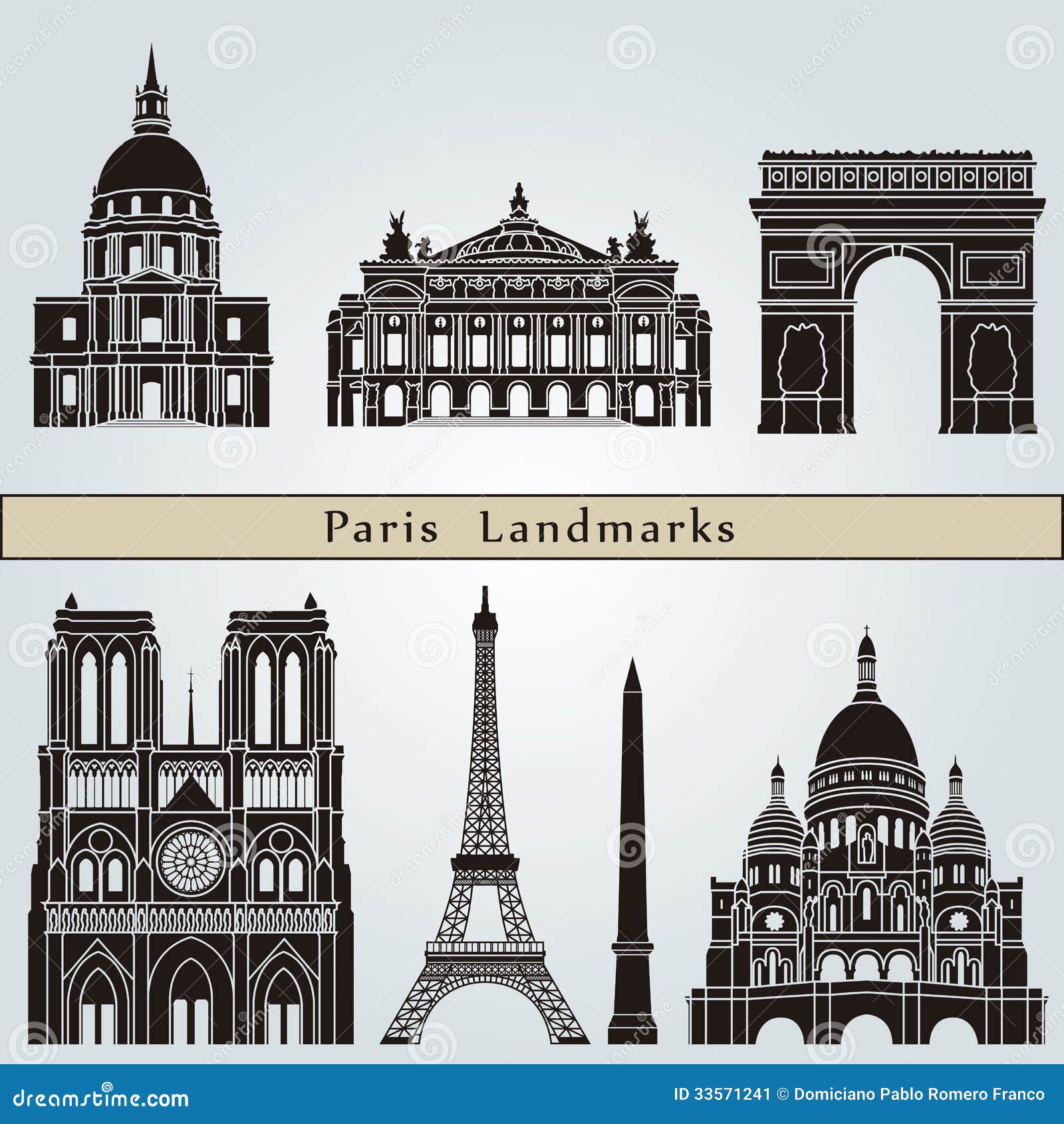 Marcos E Monumentos De Paris Ilustração do Vetor - Ilustração de ...