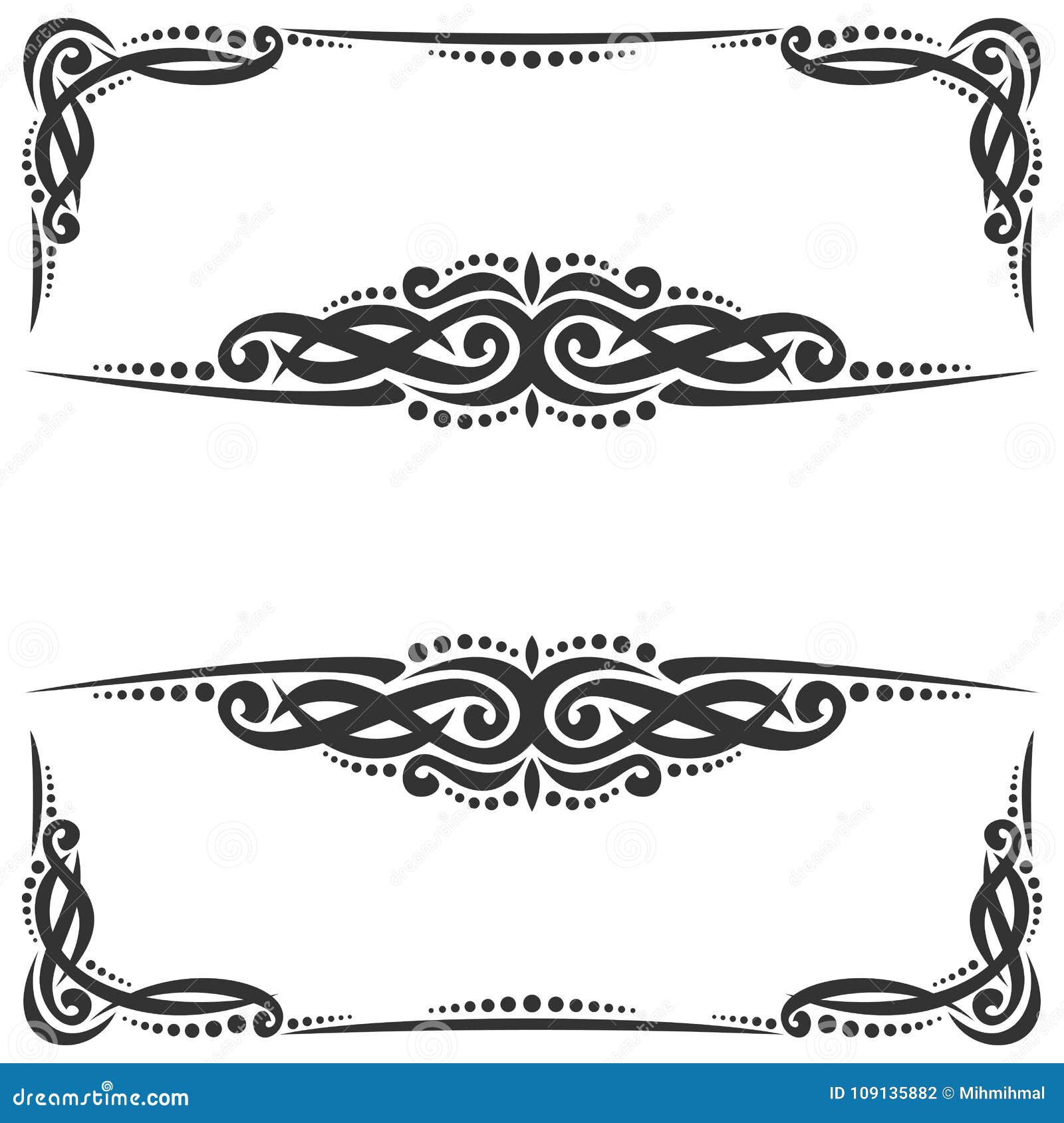 Marcos Negros Decorativos Del Vector Ilustración del Vector ...