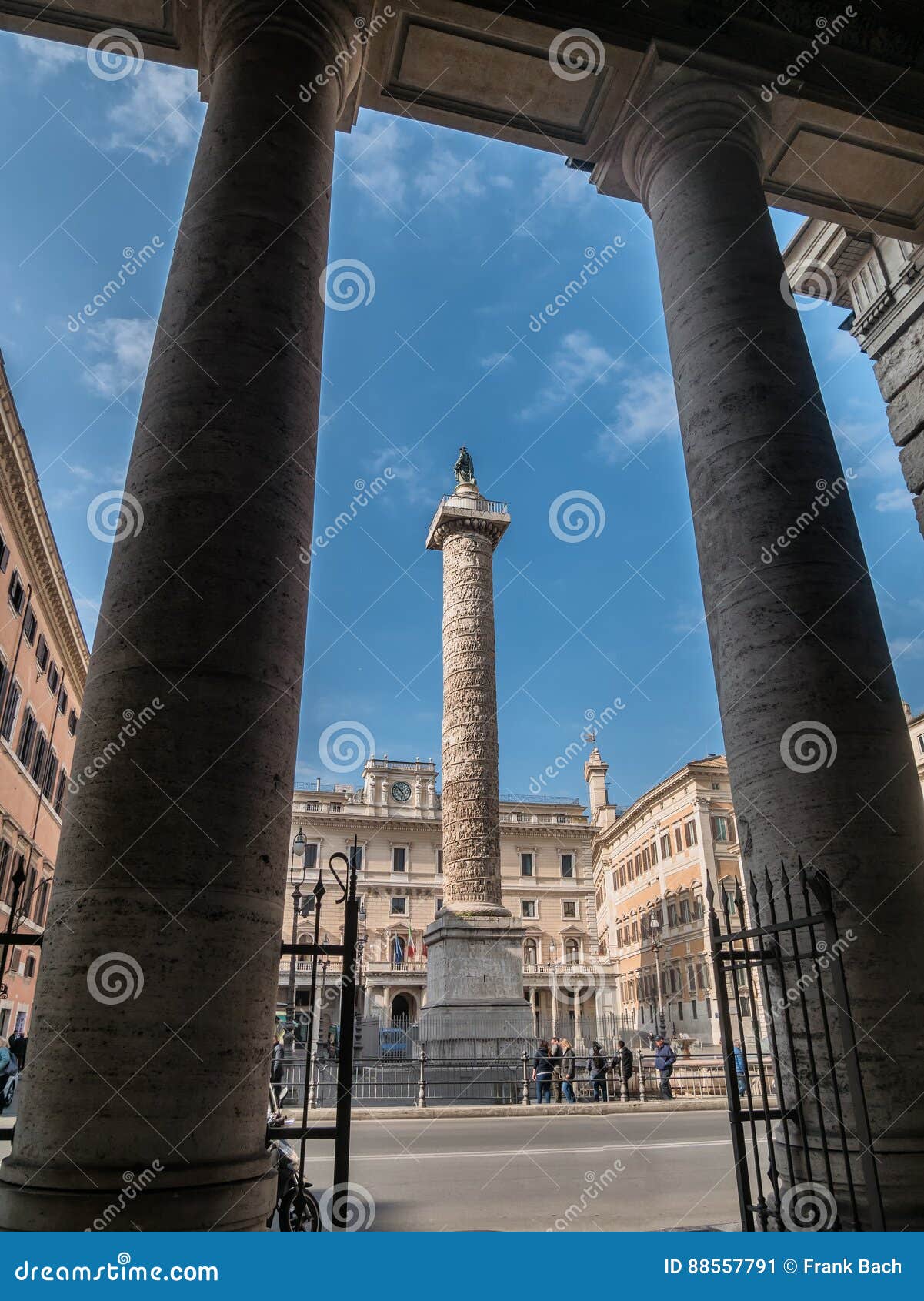 Marcus Aurelius Column on the Corsa in Rome Editorial Photo - Image of ...
