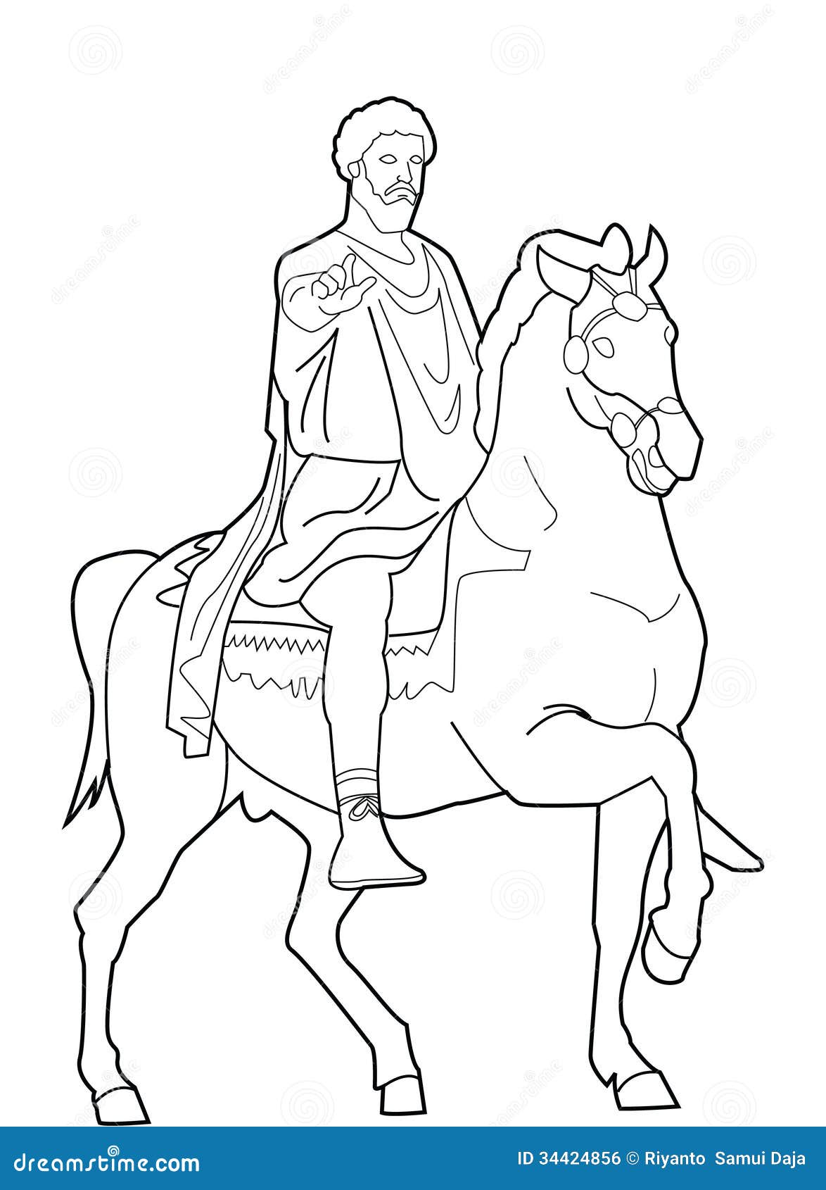 Statue Of Of Marcus Aurelius. Vector Drawing | CartoonDealer.com #55479563
