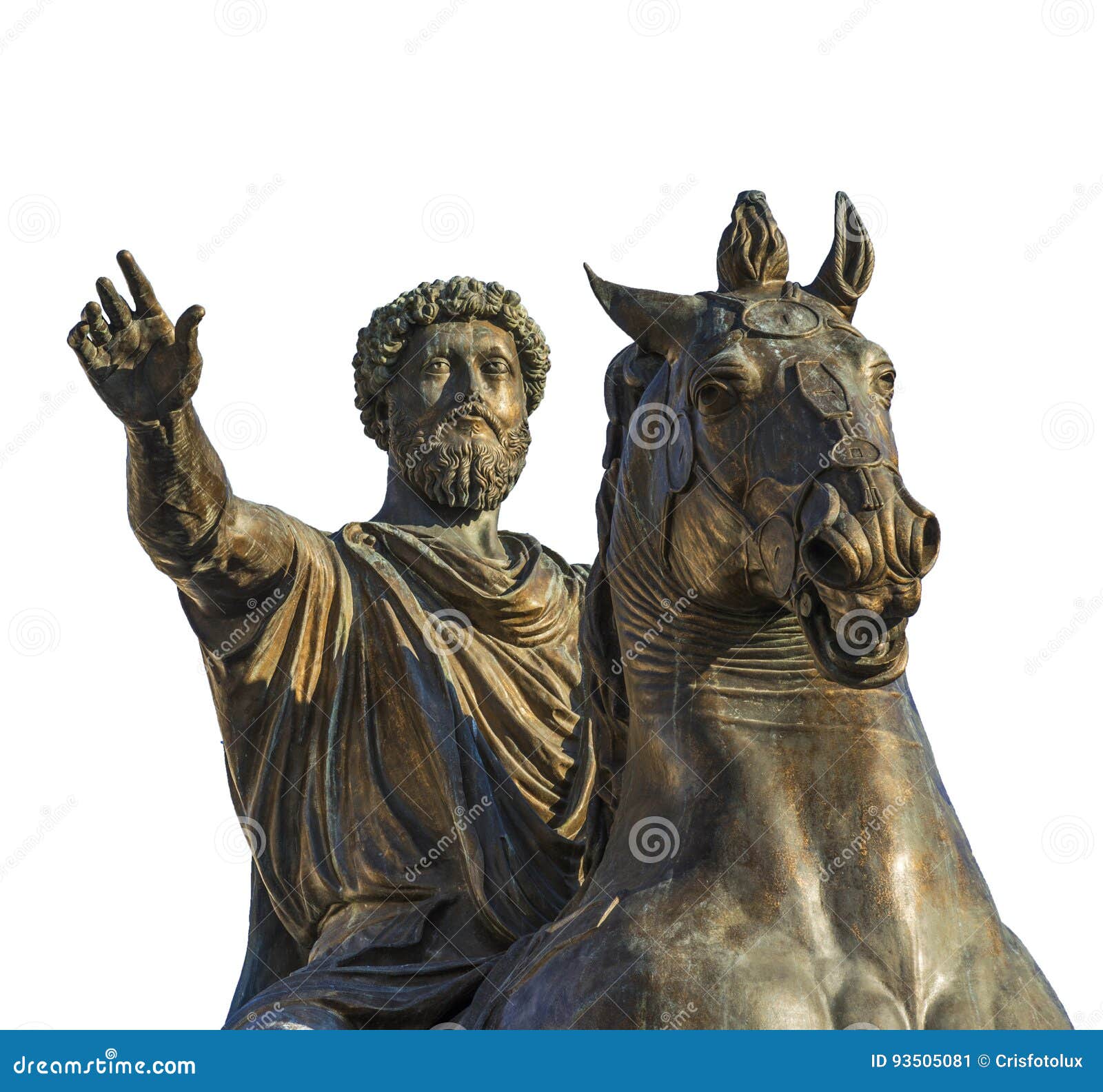 Marcus Aurelius-keizer Van Rome Stock Afbeelding - Image of krullend ...