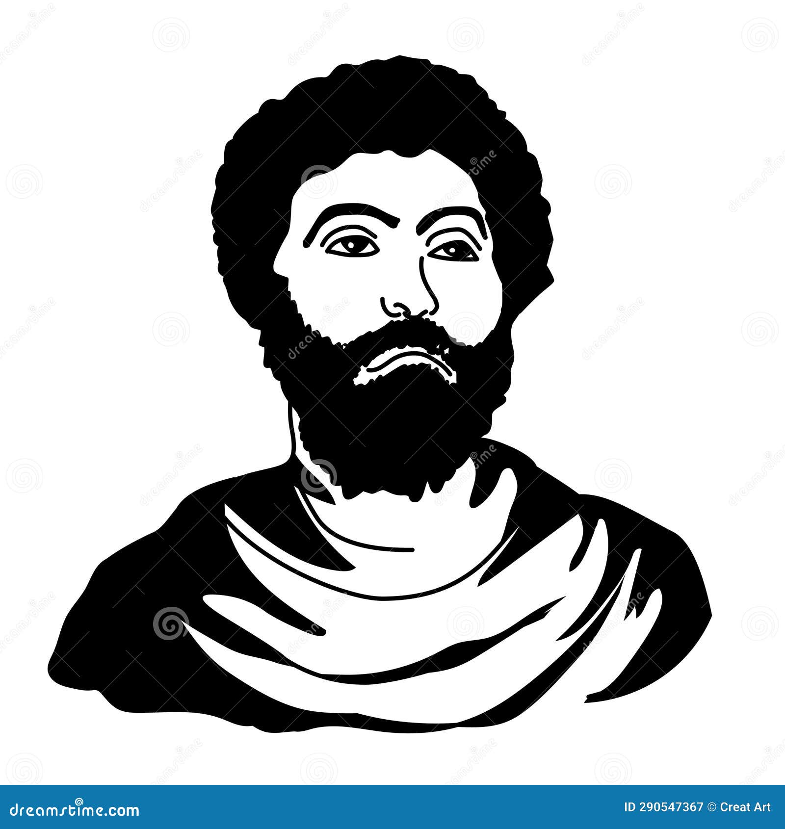 Marcus Aurelius Vector Portrait Stock Illustration - Illustration of ...