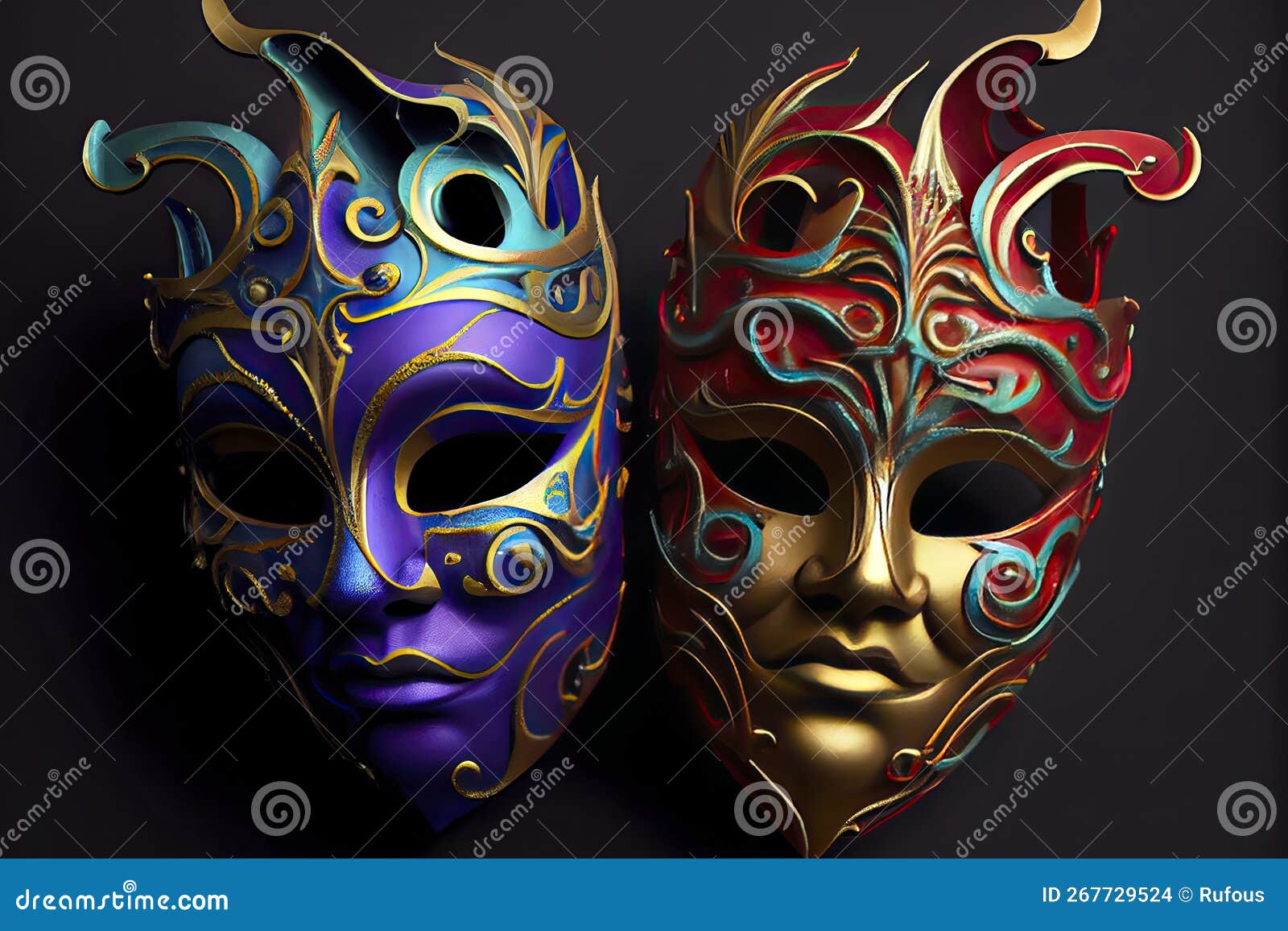 Mardi Gras Comedy Tragedy Masks Stock Illustration - Illustration of ...