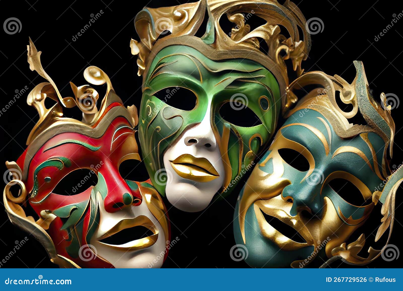 Mardi Gras Comedy Tragedy Masks Stock Illustration - Illustration of ...