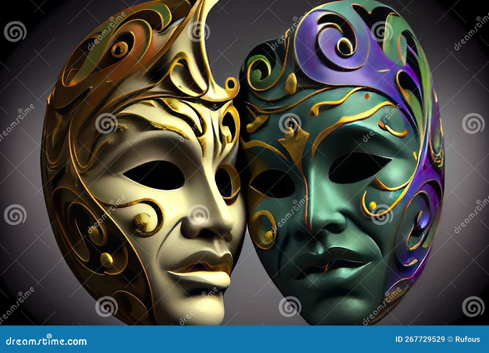 Mardi Gras Comedy Tragedy Masks Stock Illustration - Illustration of ...