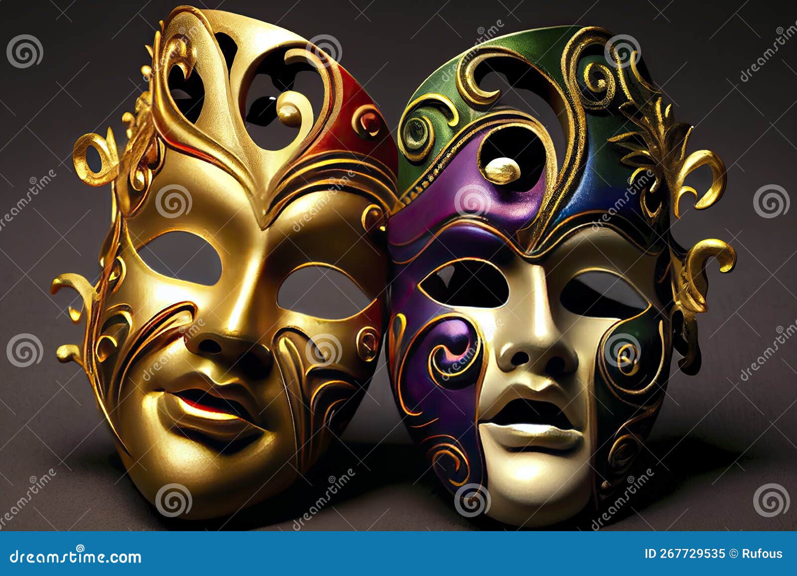 Mardi Gras Comedy Tragedy Masks Stock Illustration - Illustration of ...