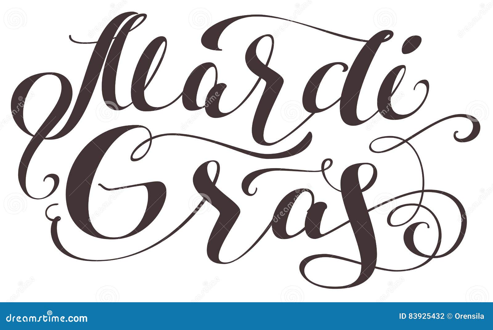 Mardi Gras Lettering Text for Greeting Card Stock Vector - Illustration ...
