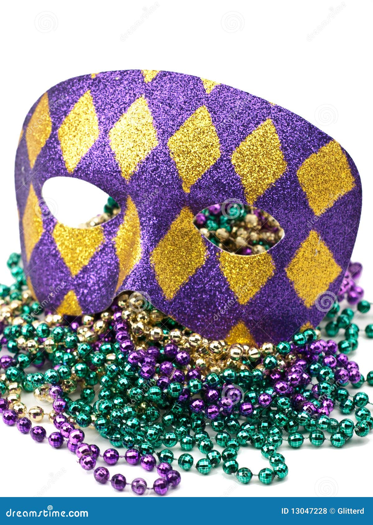 Mardi Gras Mask with Beads stock photo. Image of bead - 13047228