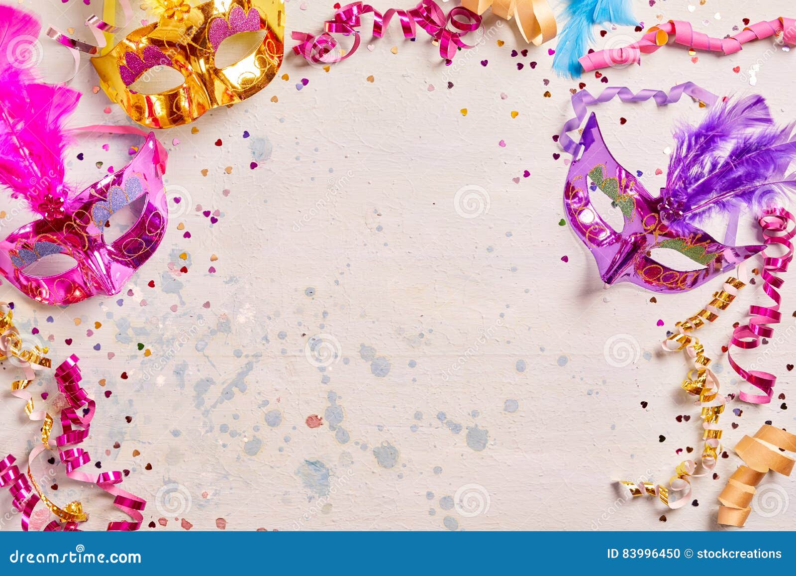 Mardi Gras Ou Cadre De Carnaval Avec Des Masques Photo stock - Image du ...