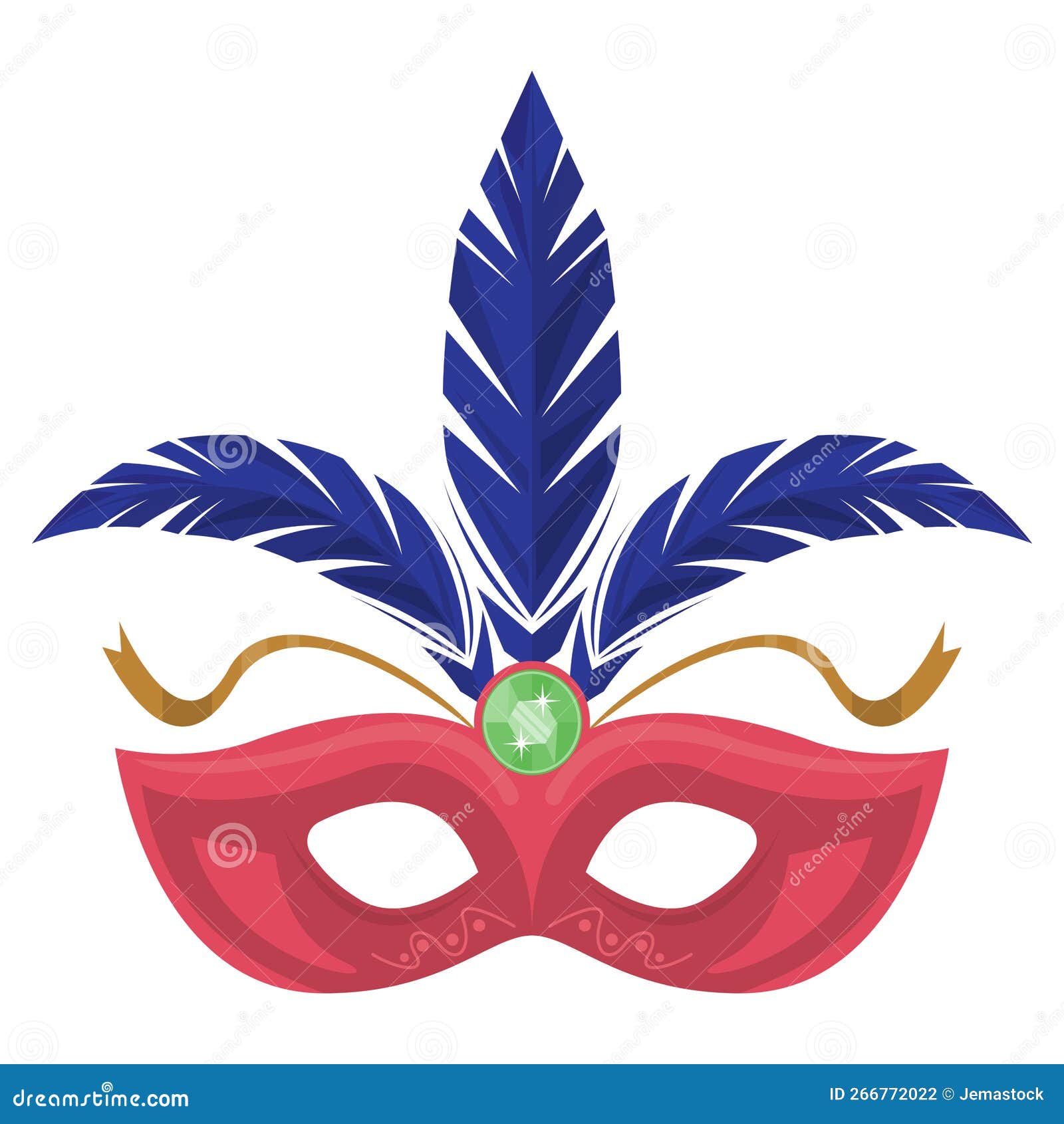 Mardi gras red mask stock vector. Illustration of gras - 266772022