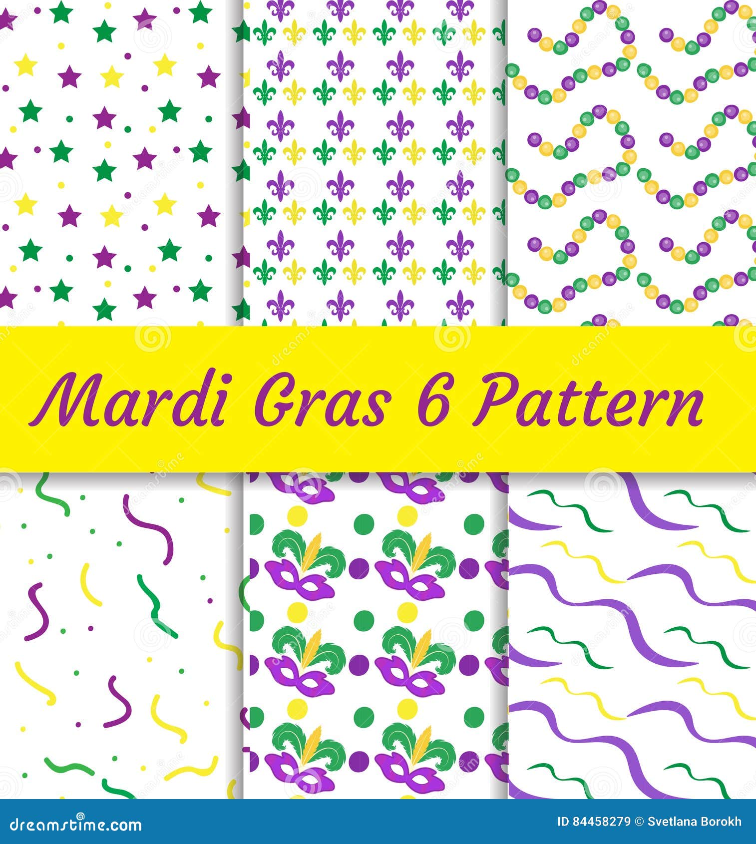 Mardi Gras Seamless Pattern Set. Collection of Digital Paper ... Mardi Gras Seamless Pattern Set. Collection of Digital Paper ...
