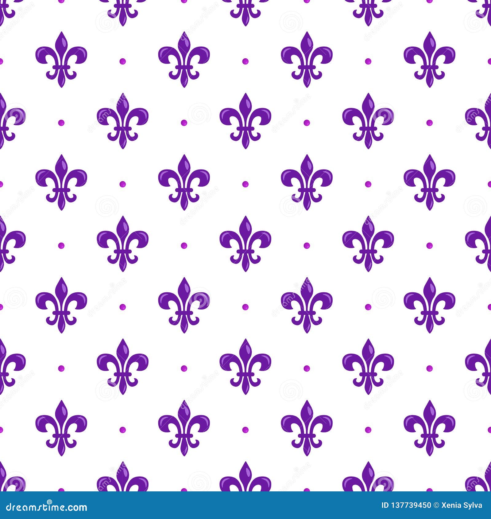 Mardi Gras Vector Seamless Pattern with Purple Fleur-de-lis. Stock ... Mardi Gras Vector Seamless Pattern with Purple Fleur-de-lis. Stock ...