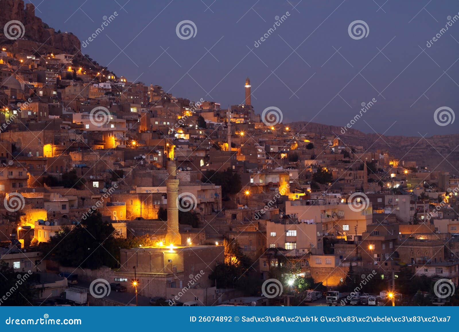 Mardin City at Night stock photo. Image of architecture - 26074892
