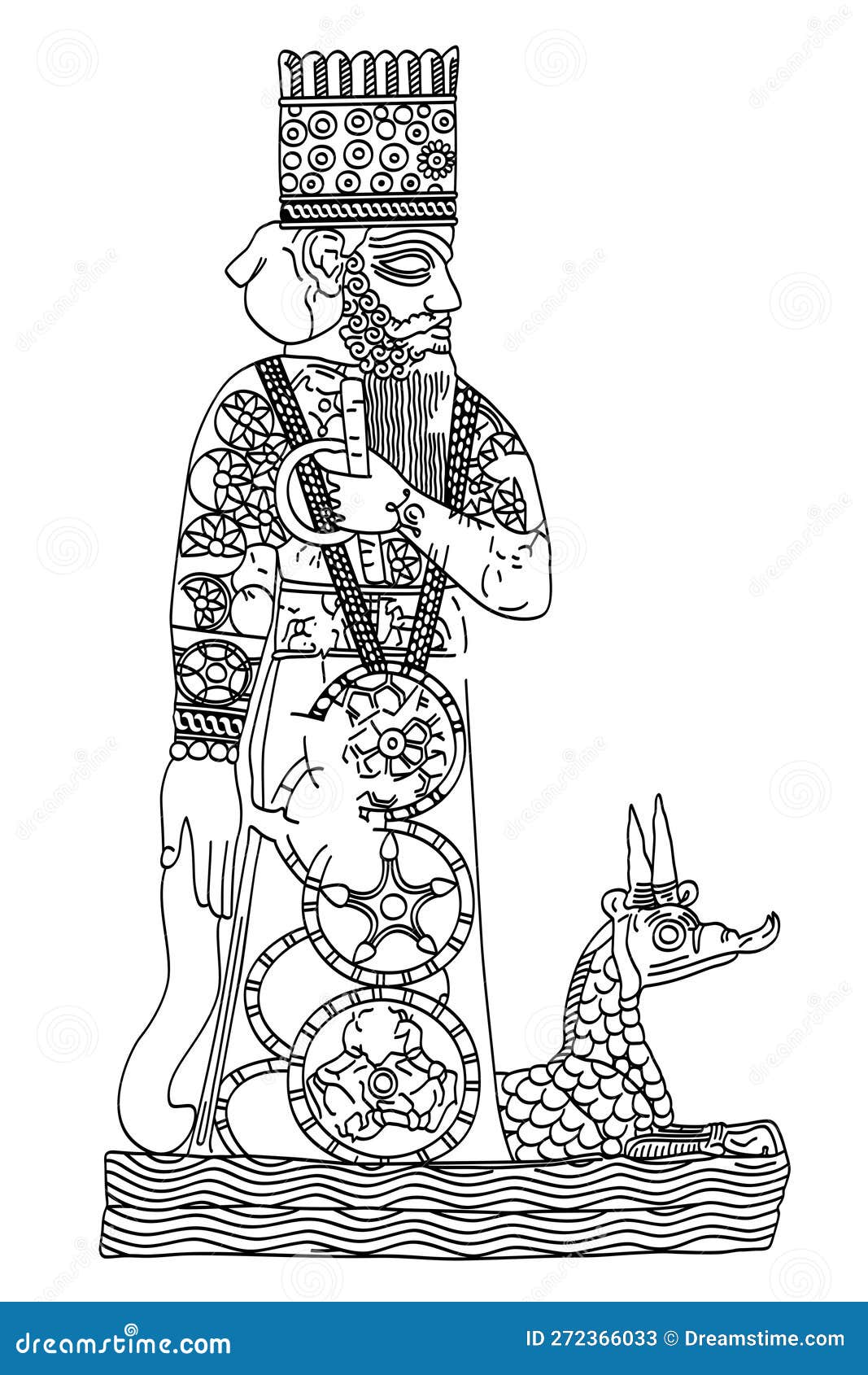 Statue of Marduk, Ancient Mesopotamian God, with His Servant Dragon ...