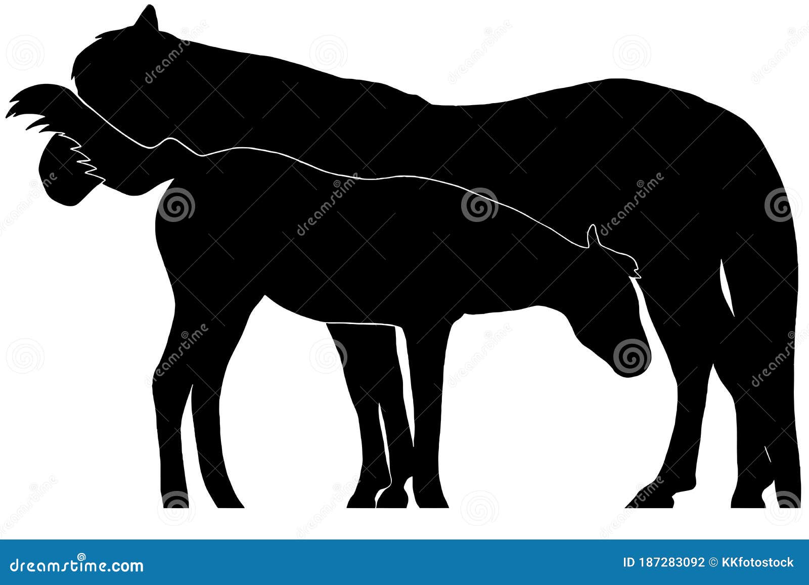 Mare and Foal Vector Graphic Stock Vector - Illustration of tail, white ...