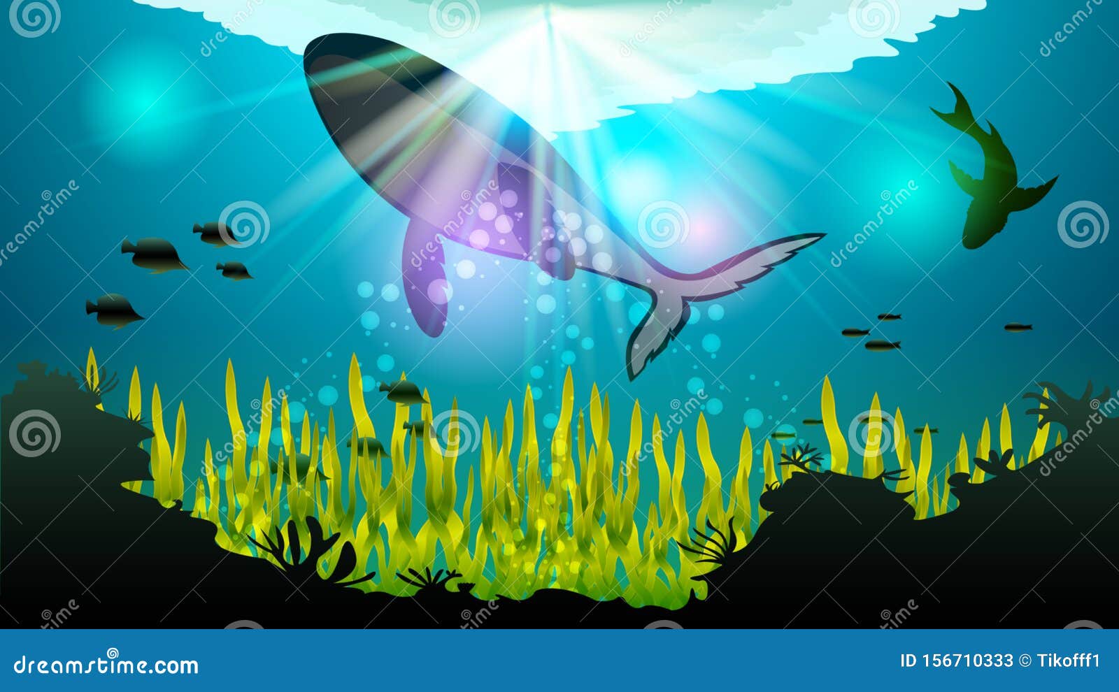 Marea submarina realista ilustración del vector. Ilustración de gigante ...