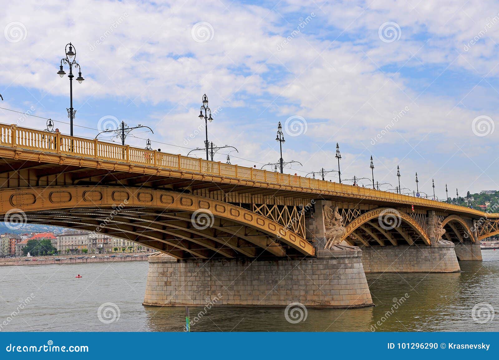 Margaret Bridge on Danube River, Budapest Editorial Image - Image of ...
