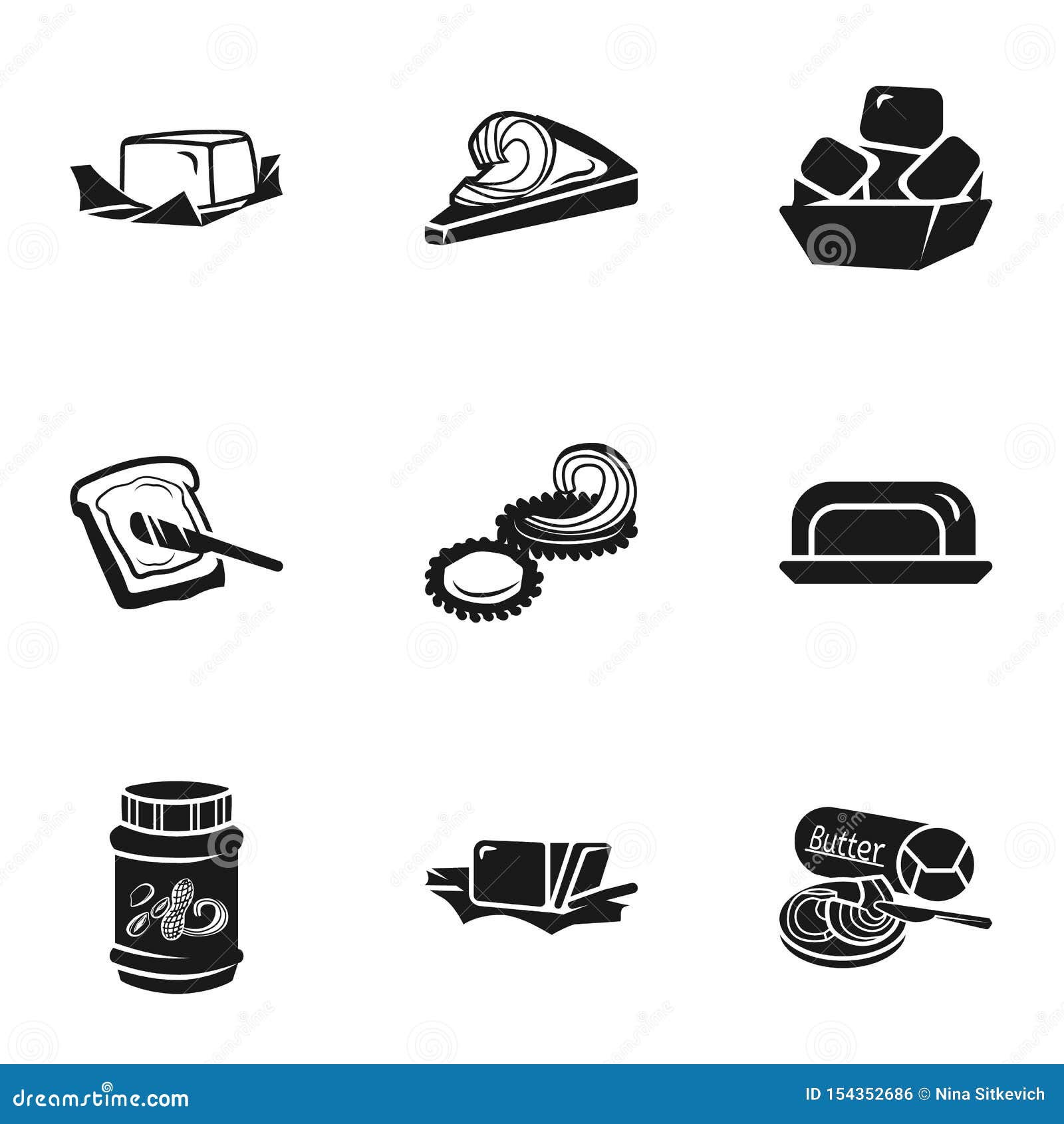 Margarine Icon Set, Simple Style Stock Vector - Illustration of element ... Margarine Icon Set, Simple Style Stock Vector - Illustration of element ...