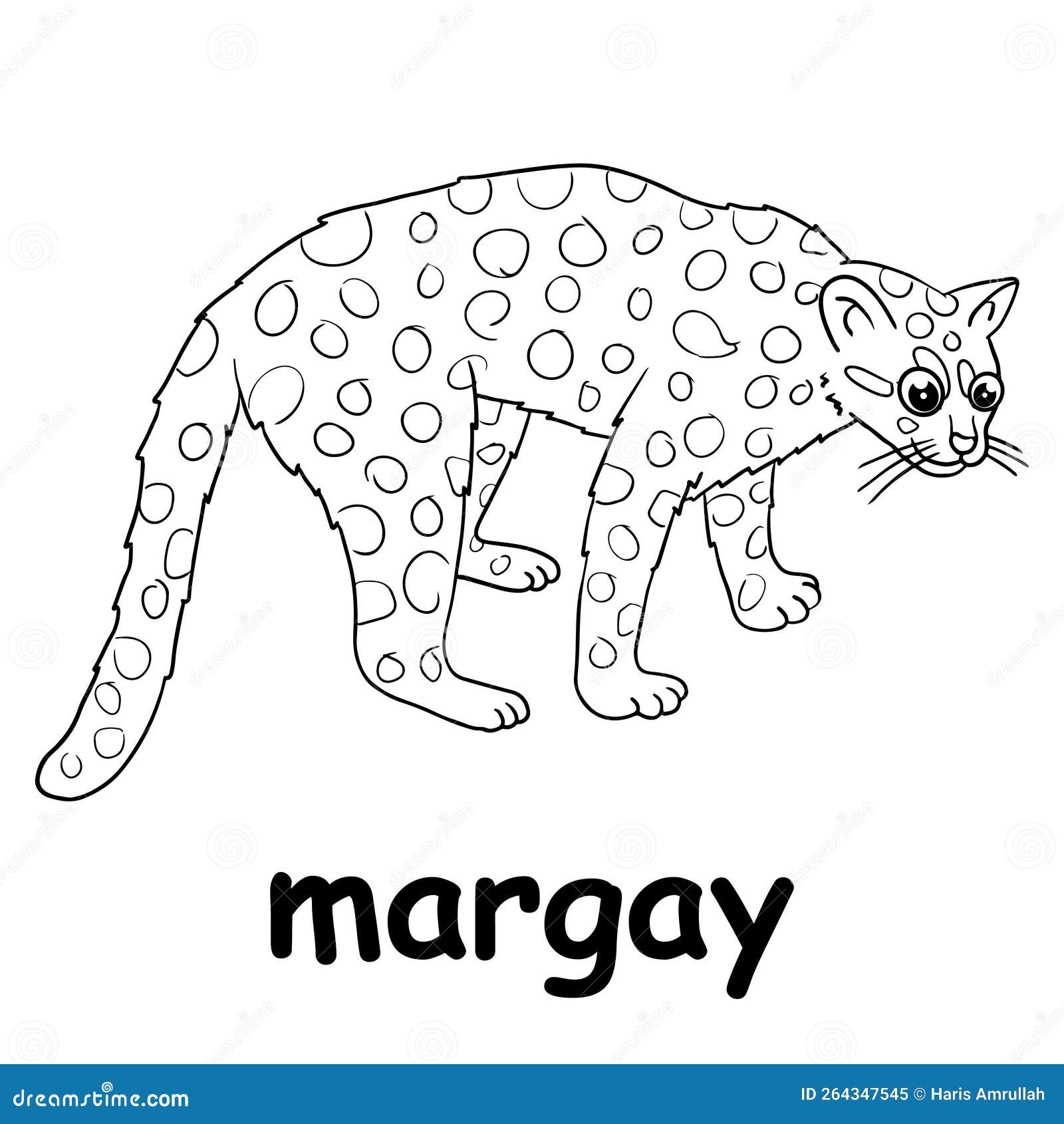 Kids Line Illustration Coloring Margay. Animal are Just Lines Stock ...