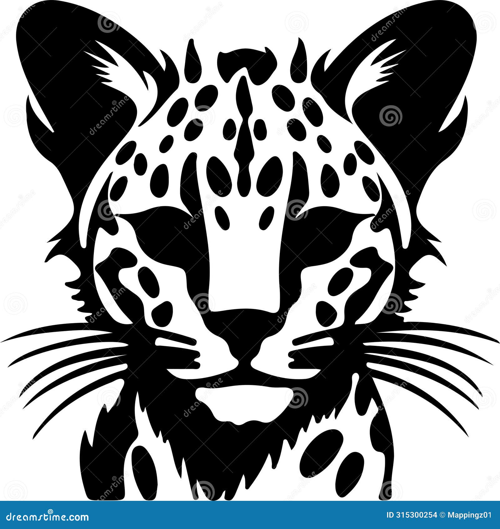 Margay Black Silhouette Generative Ai Stock Vector - Illustration of ...