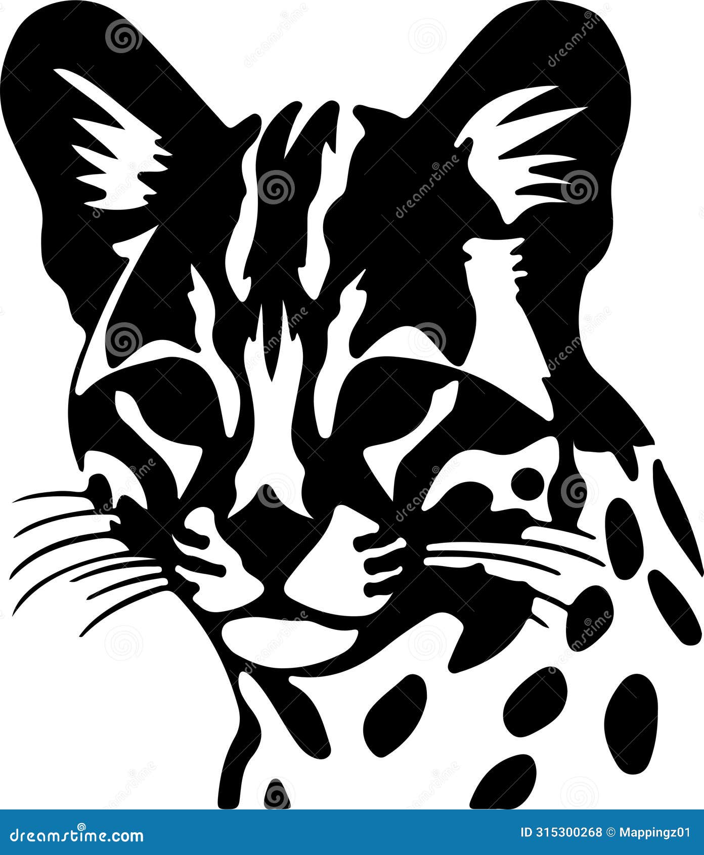 Margay Black Silhouette Generative Ai Stock Vector - Illustration of ...