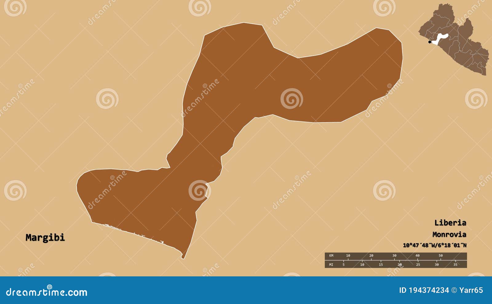 Margibi, County of Liberia, Zoomed. Pattern Stock Illustration ...