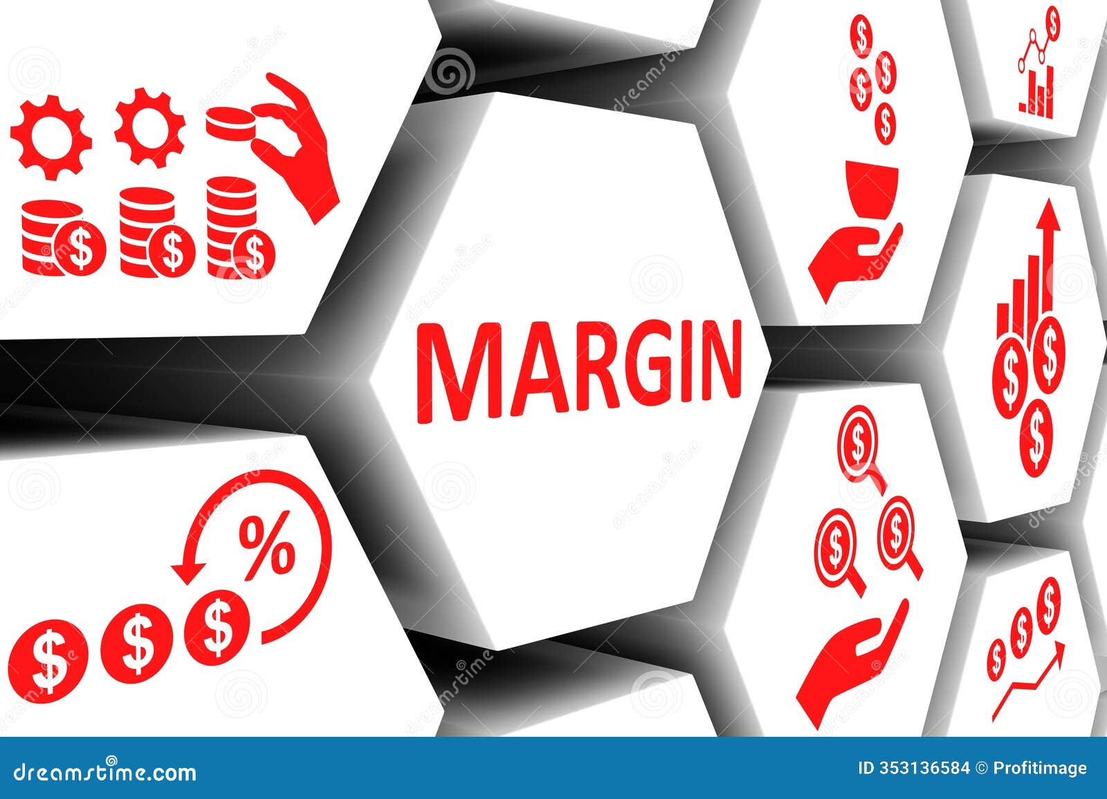 MARGIN Concept Cell Background 3d Stock Illustration - Illustration of ...