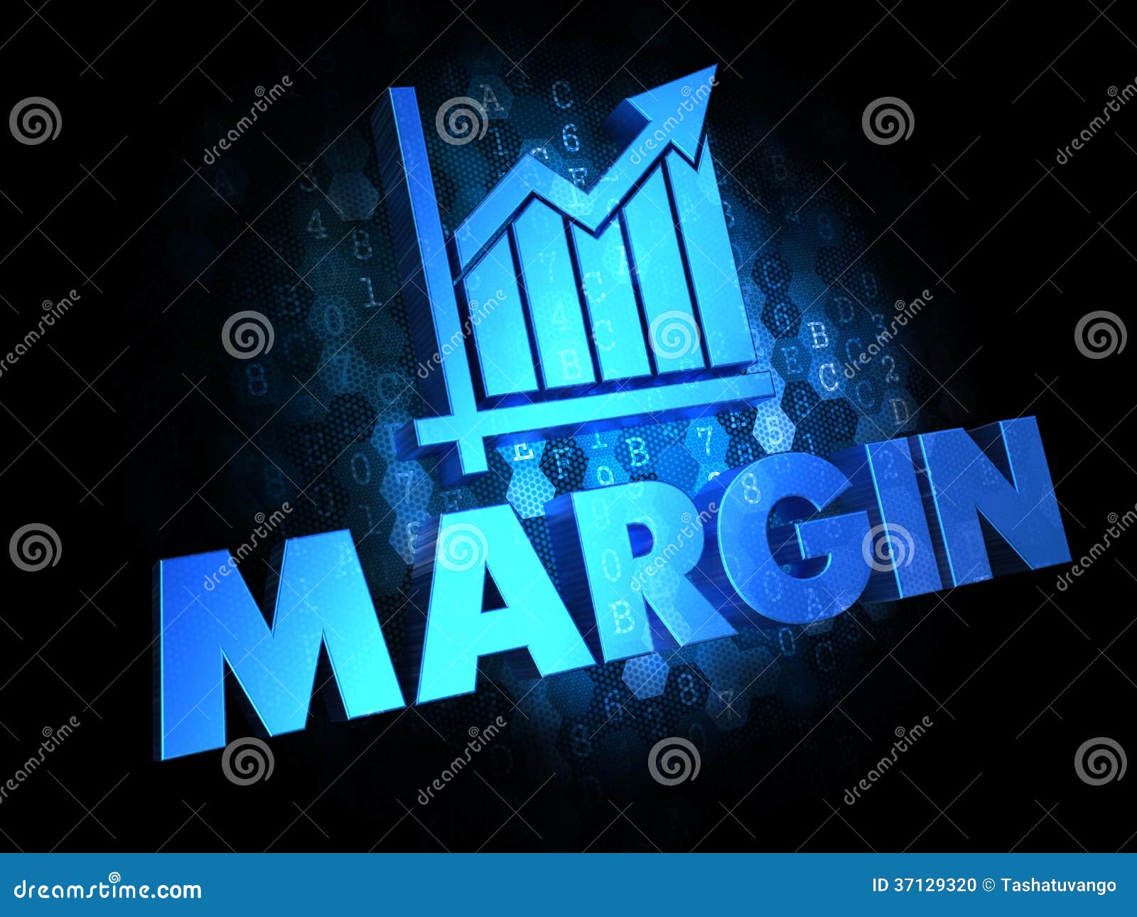 Margin Concept on Dark Digital Background. Stock Illustration ...