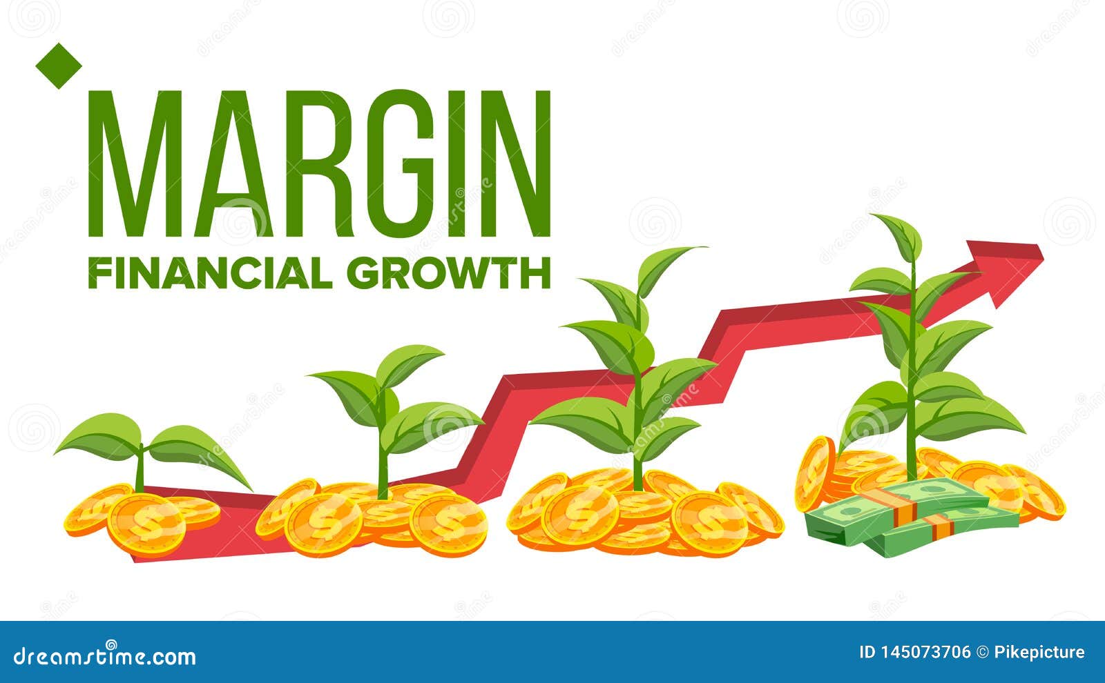 Margin, Financial Growth Vector Web Banner Template Stock Vector ... Margin, Financial Growth Vector Web Banner Template Stock Vector ...