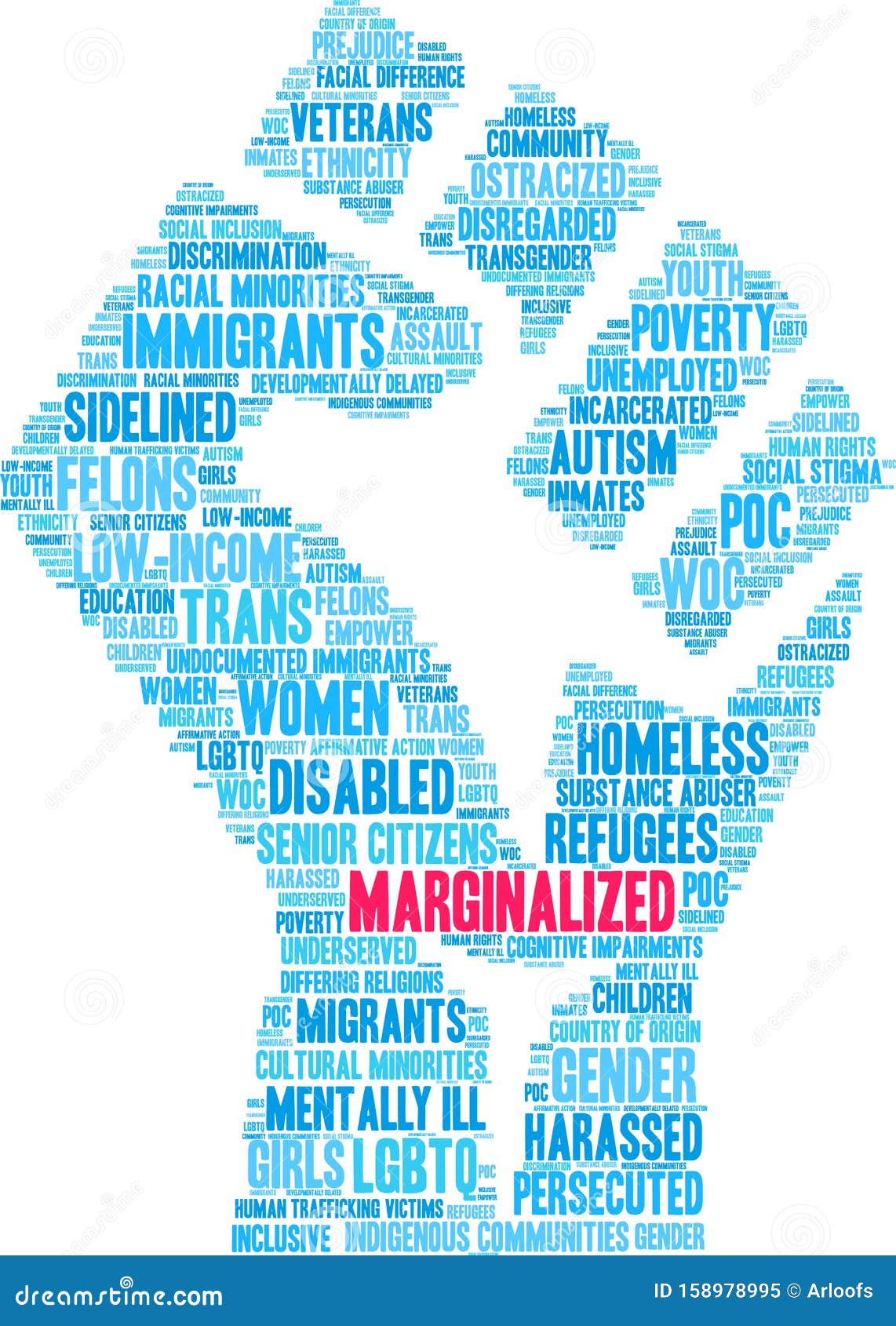 Marginalized Word Cloud stock vector. Illustration of felons - 158978995