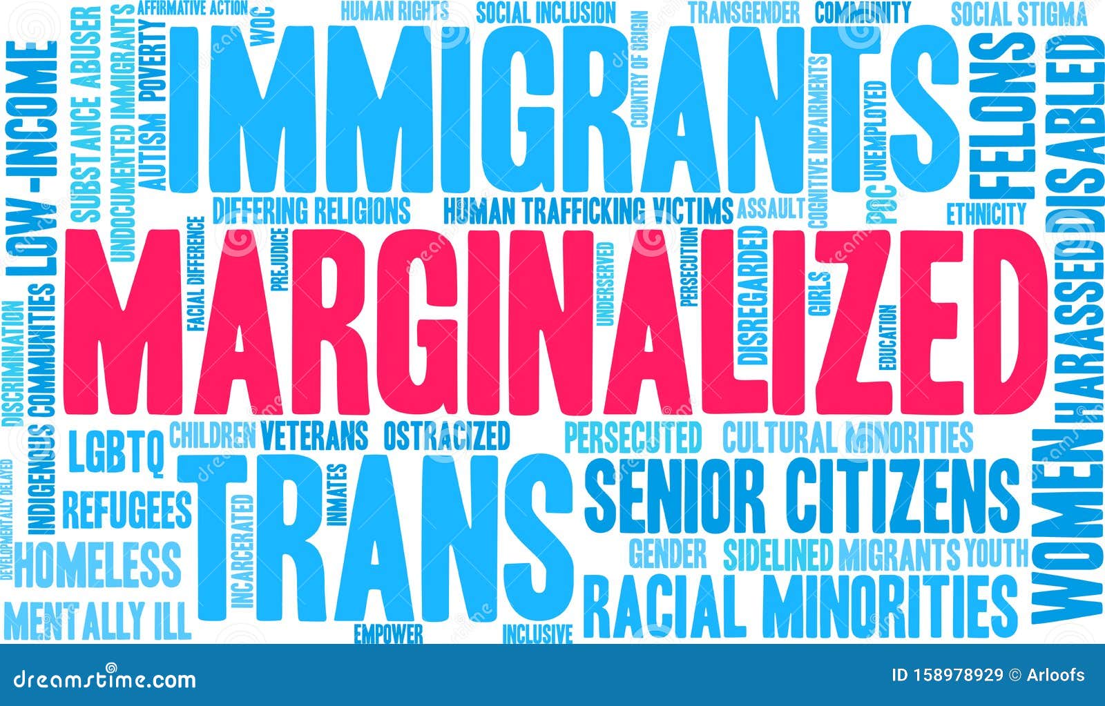 Marginalized Word Cloud stock vector. Illustration of cognitive - 158978929