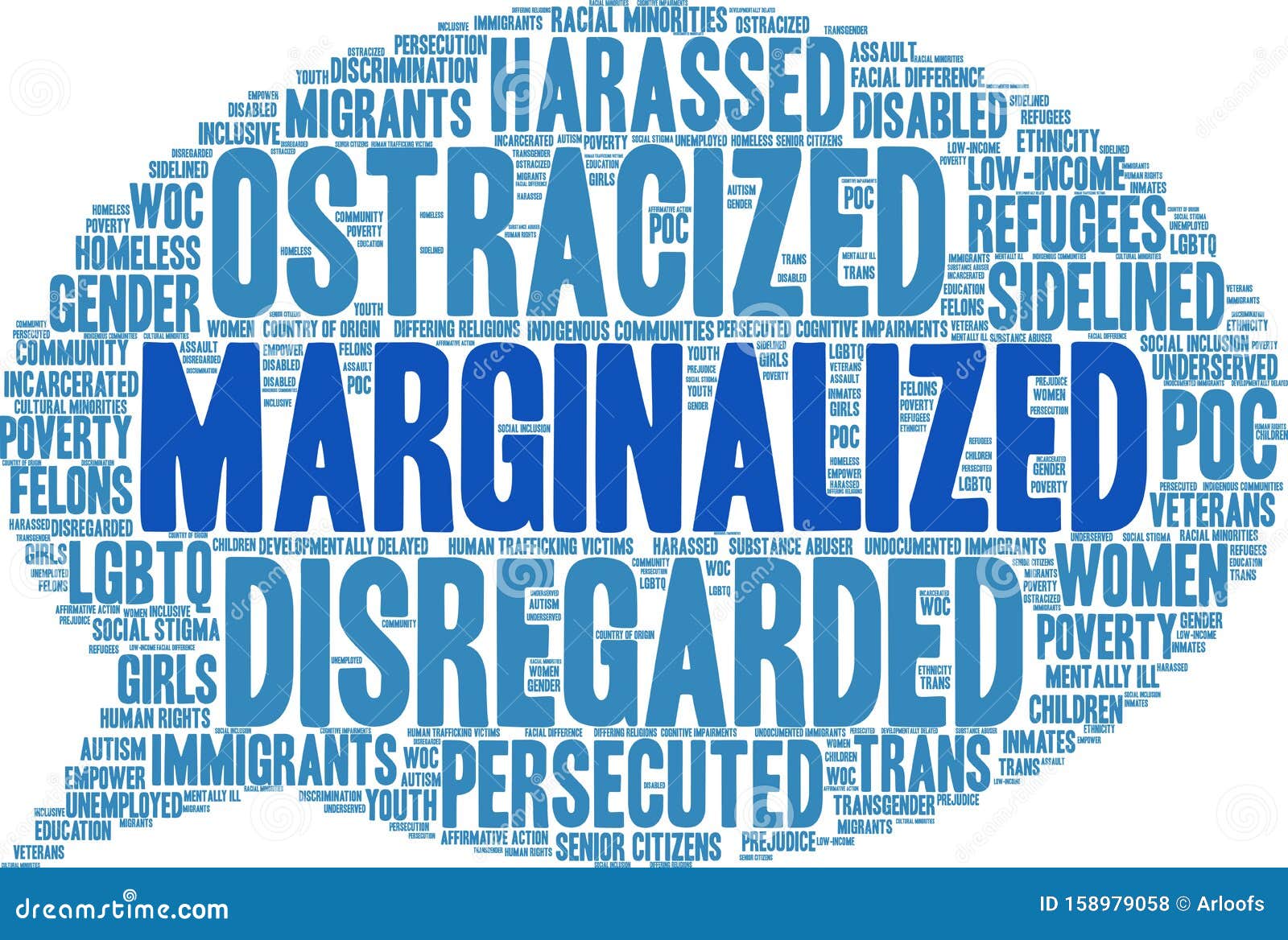 Marginalized Word Cloud stock vector. Illustration of felons - 158979058