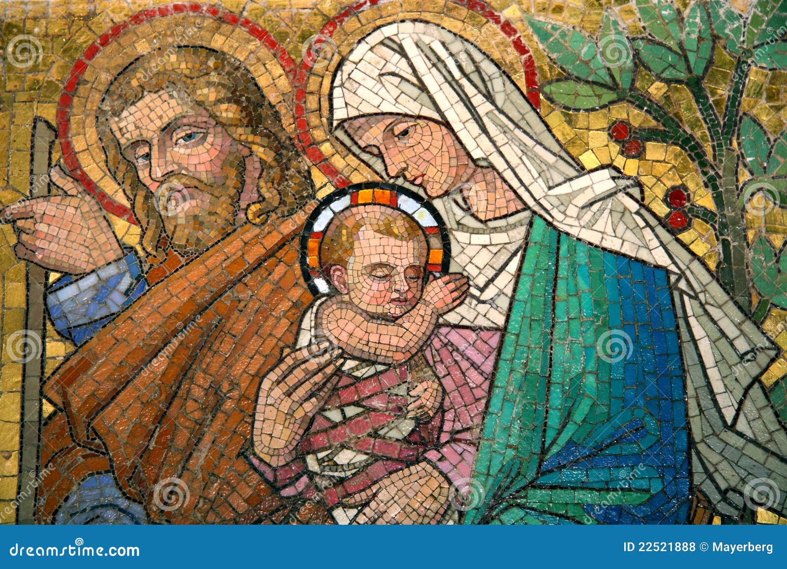 Maria with child stock photo. Image of child, mosaic - 22521888