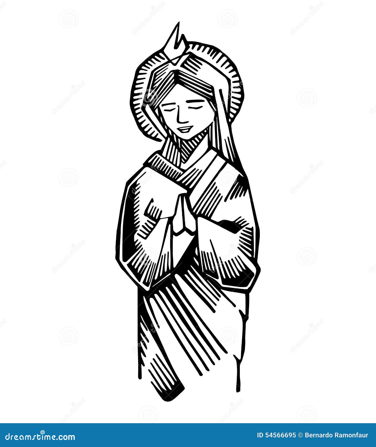 Maria en Pentecostés ilustración del vector. Ilustración de divino ...