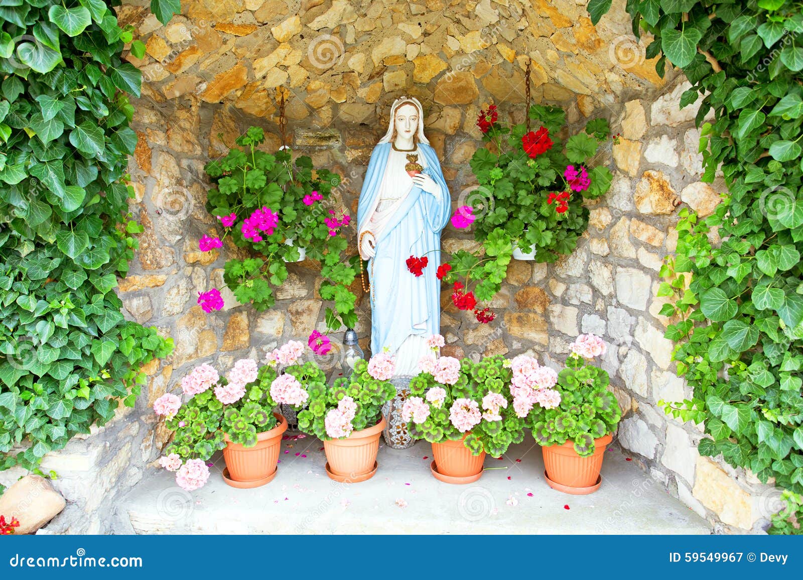 Maria Statue Standing On Big Socket Royalty-Free Stock Photography ...