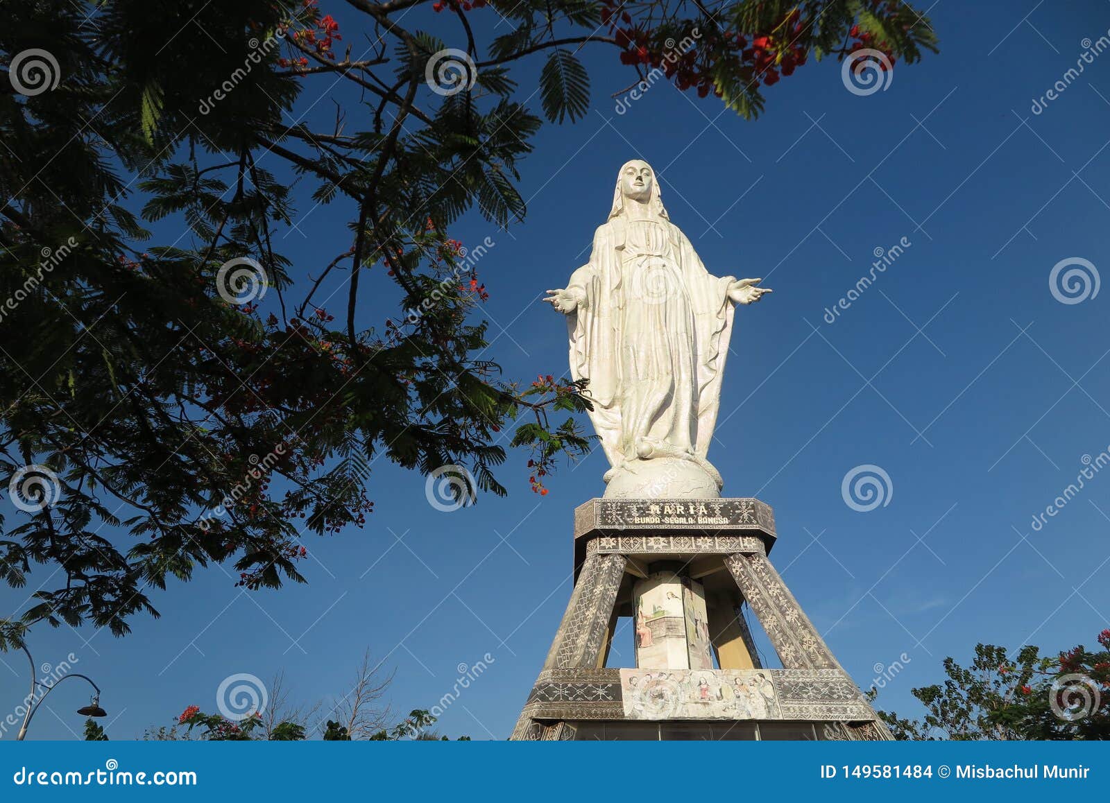 Maria Statue at Maumere with a Blue Sky Background Stock Photo - Image ...