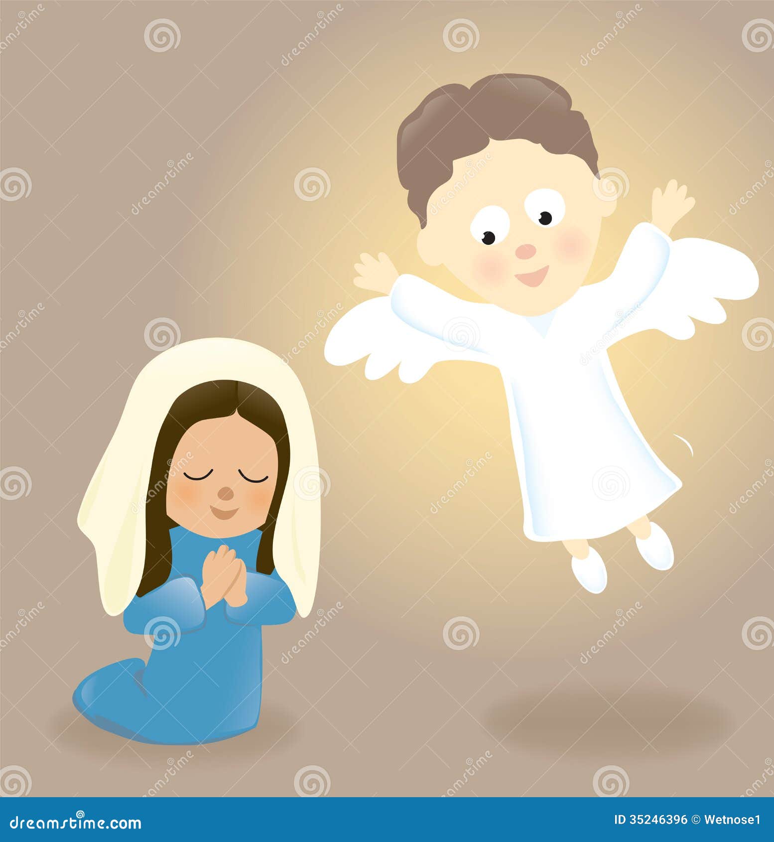 Maria y el ángel ilustración del vector. Ilustración de historia - 35246396
