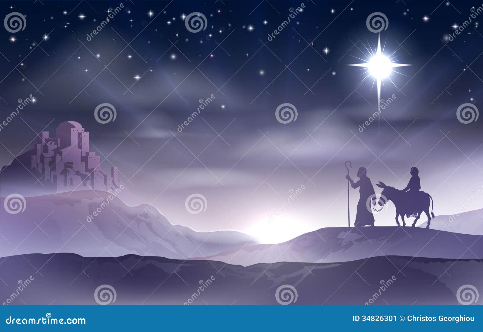 Maria Y Joseph Nativity Christmas Illustration Ilustración del Vector ...