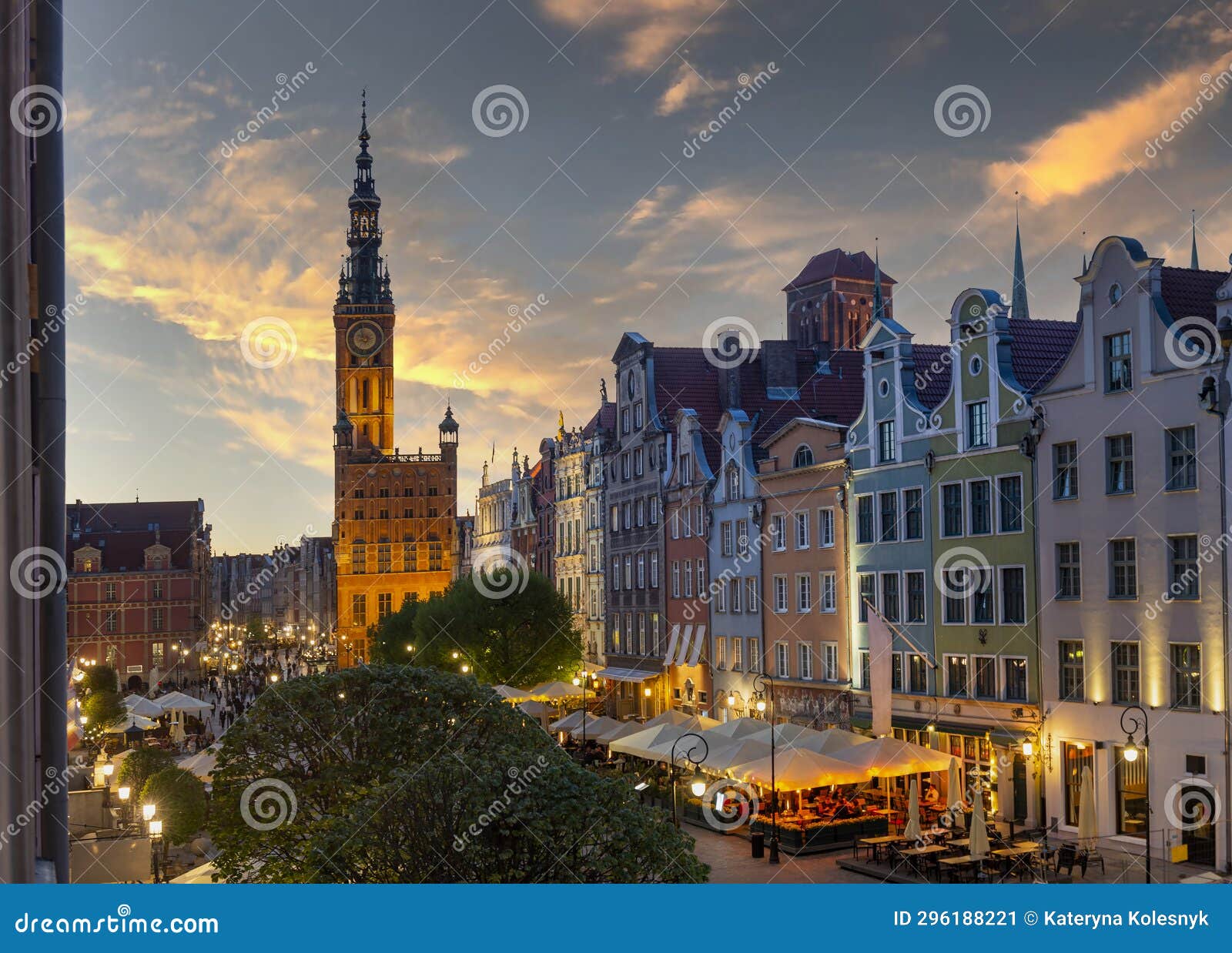 Mariacka street in Danzig stock image. Image of town - 296188221