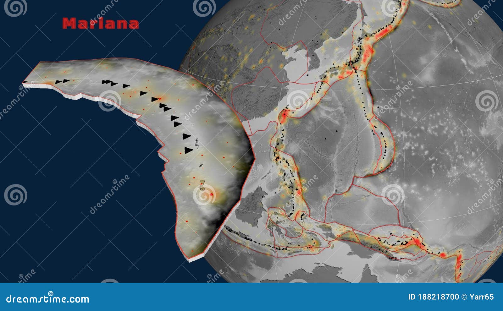 Mariana Plate Described and Presented - Grayscale Stock Illustration ...