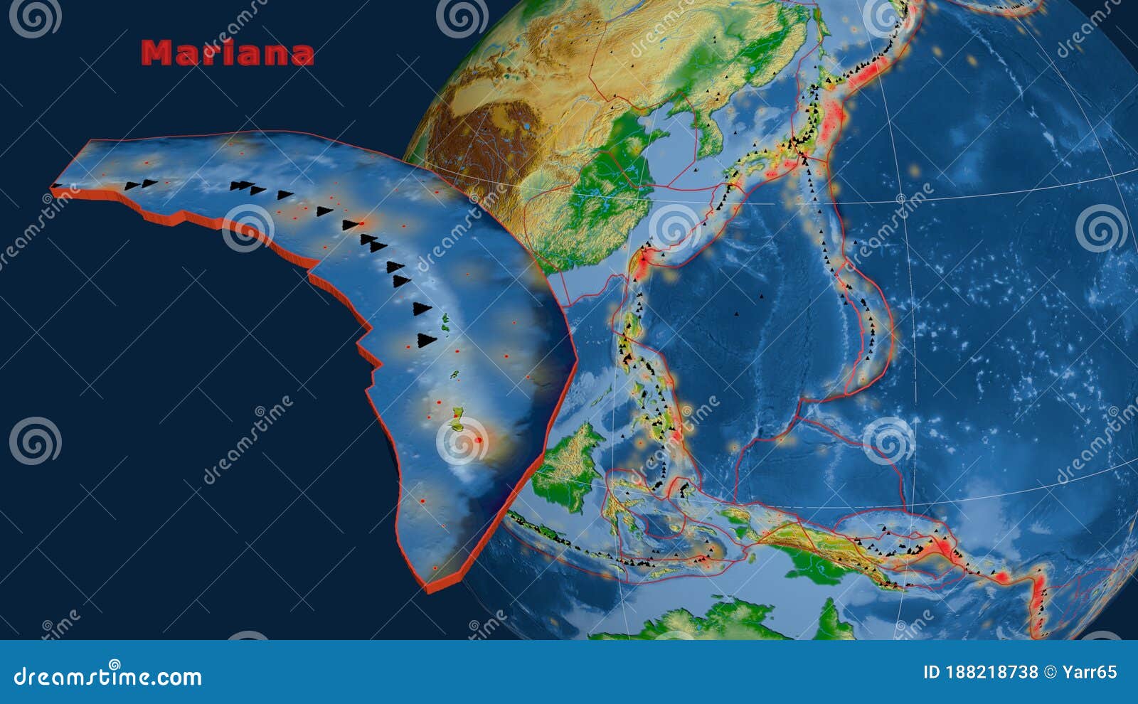 Mariana Plate Described and Presented - Physical Stock Illustration ...