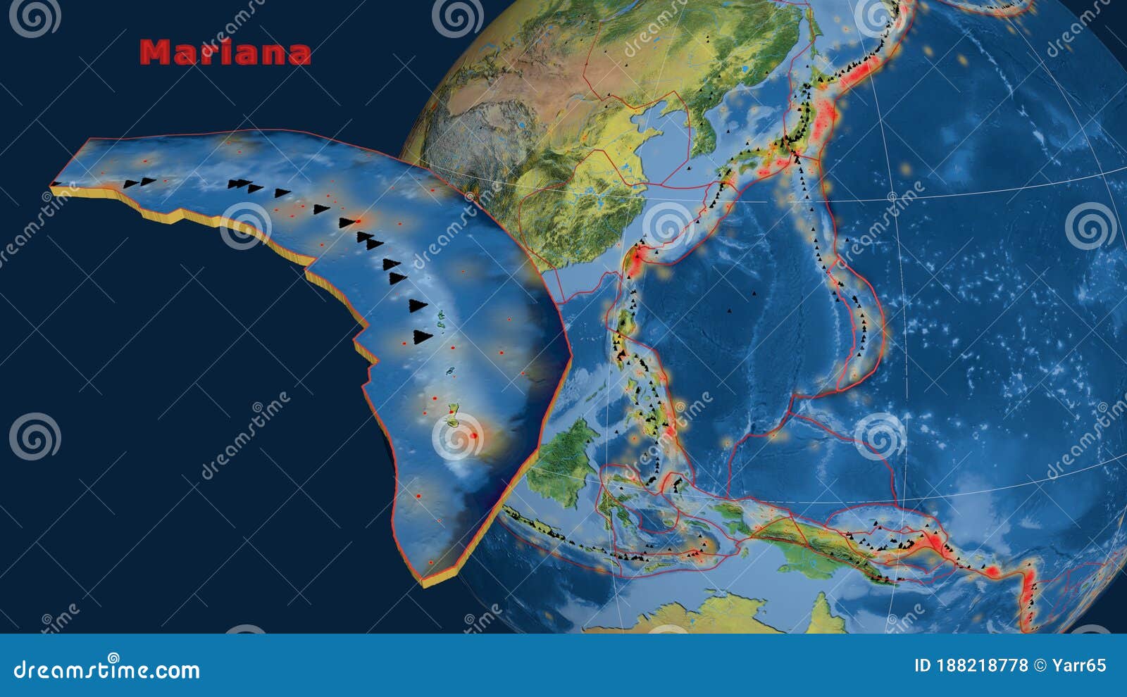 Mariana Plate Described and Presented - Topographic Stock Illustration ...