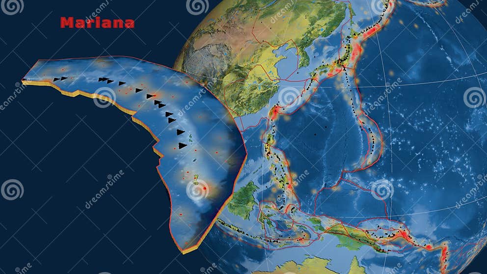 Mariana Plate Described and Presented - Topographic Stock Illustration ...