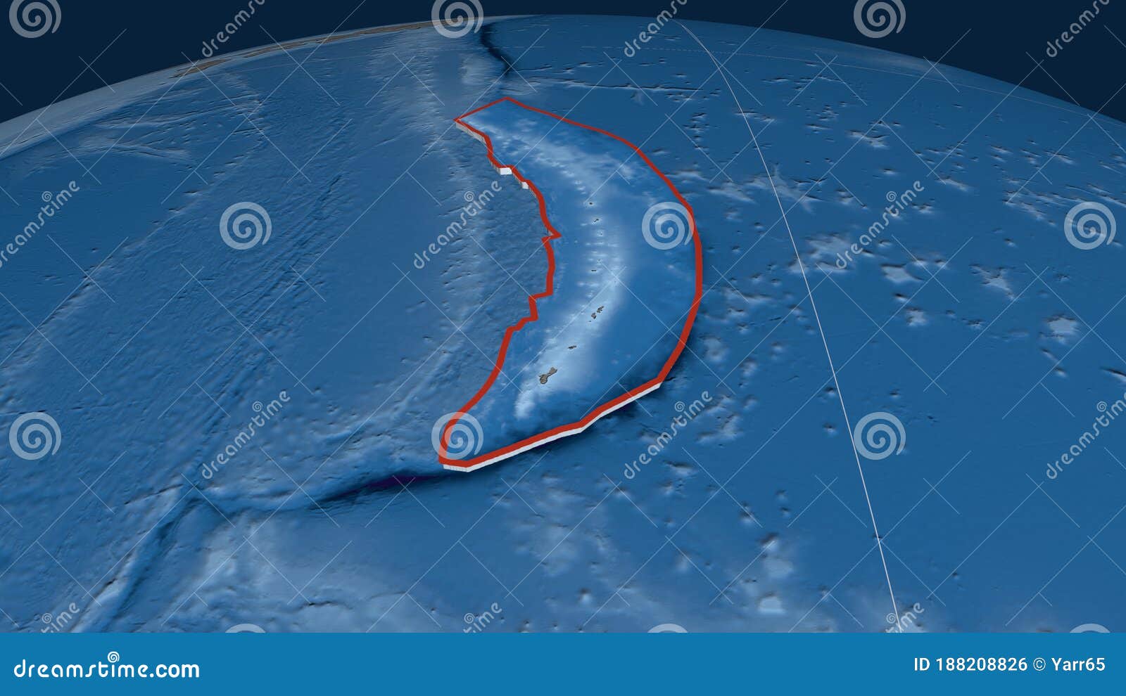 Mariana Plate Extruded - Topo and Bathy Stock Illustration ...