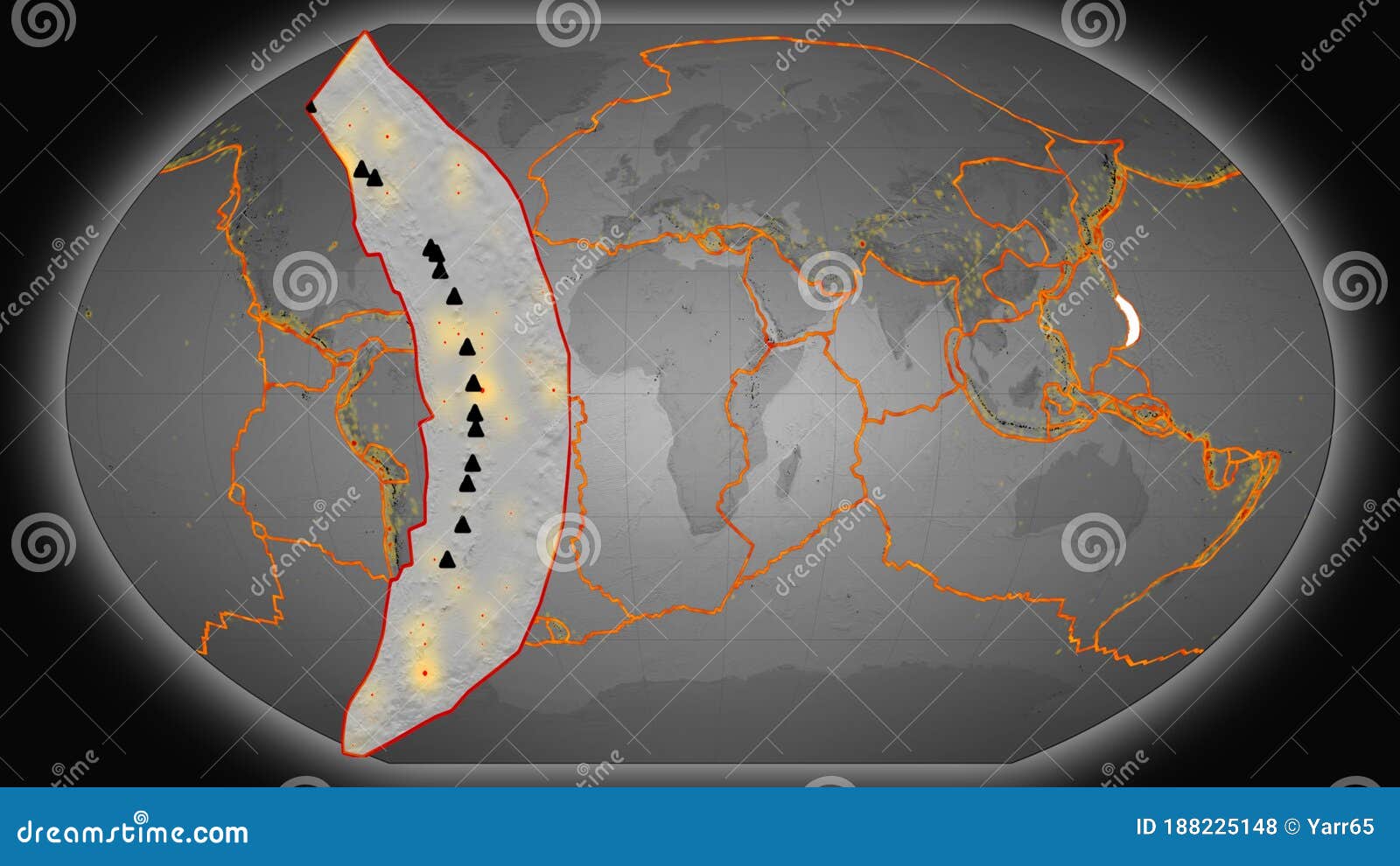 Mariana Plate Presented, Kavrayskiy Projection - Grayscale Stock ...
