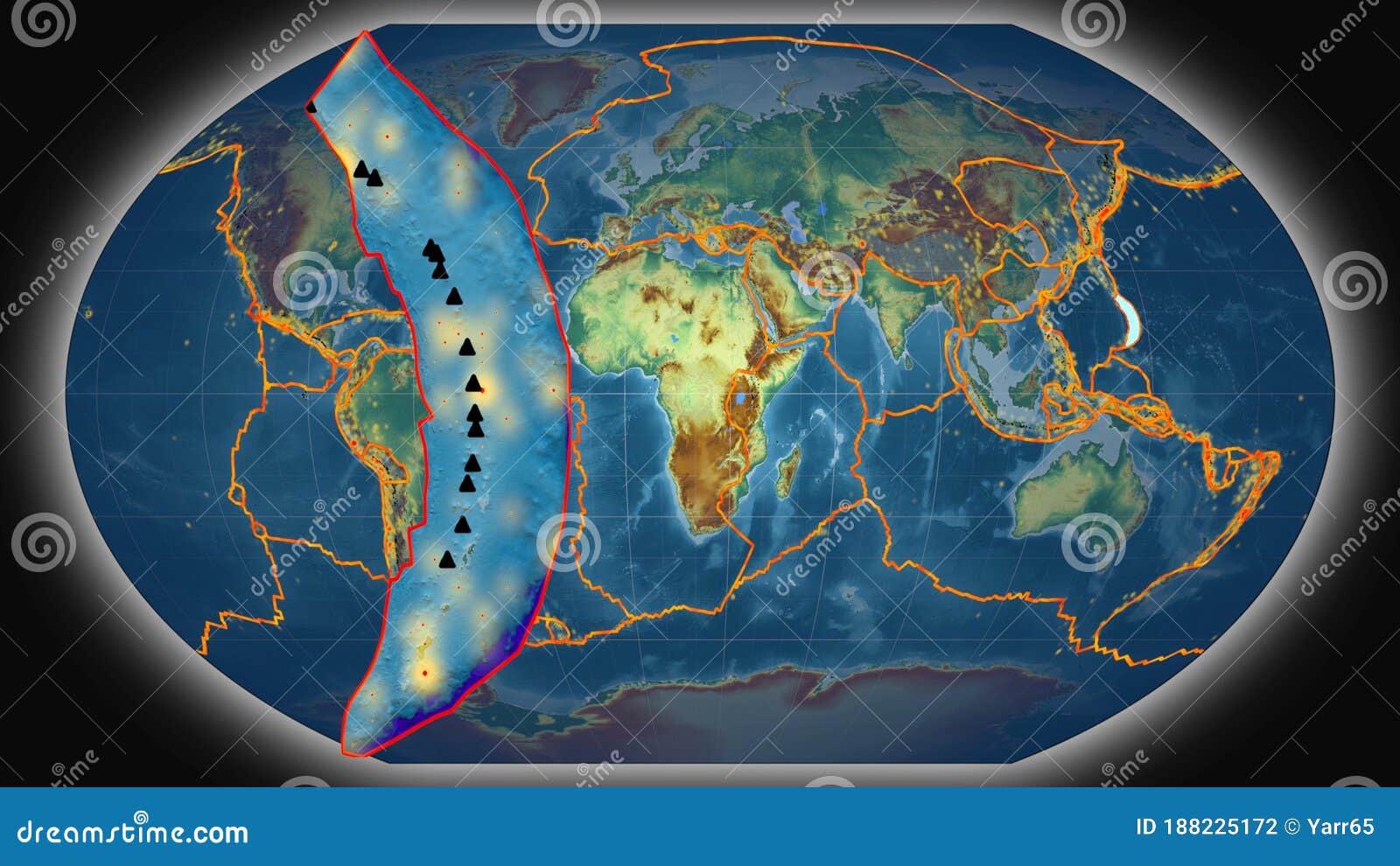 Mariana Plate Presented, Kavrayskiy Projection - Relief Stock ...